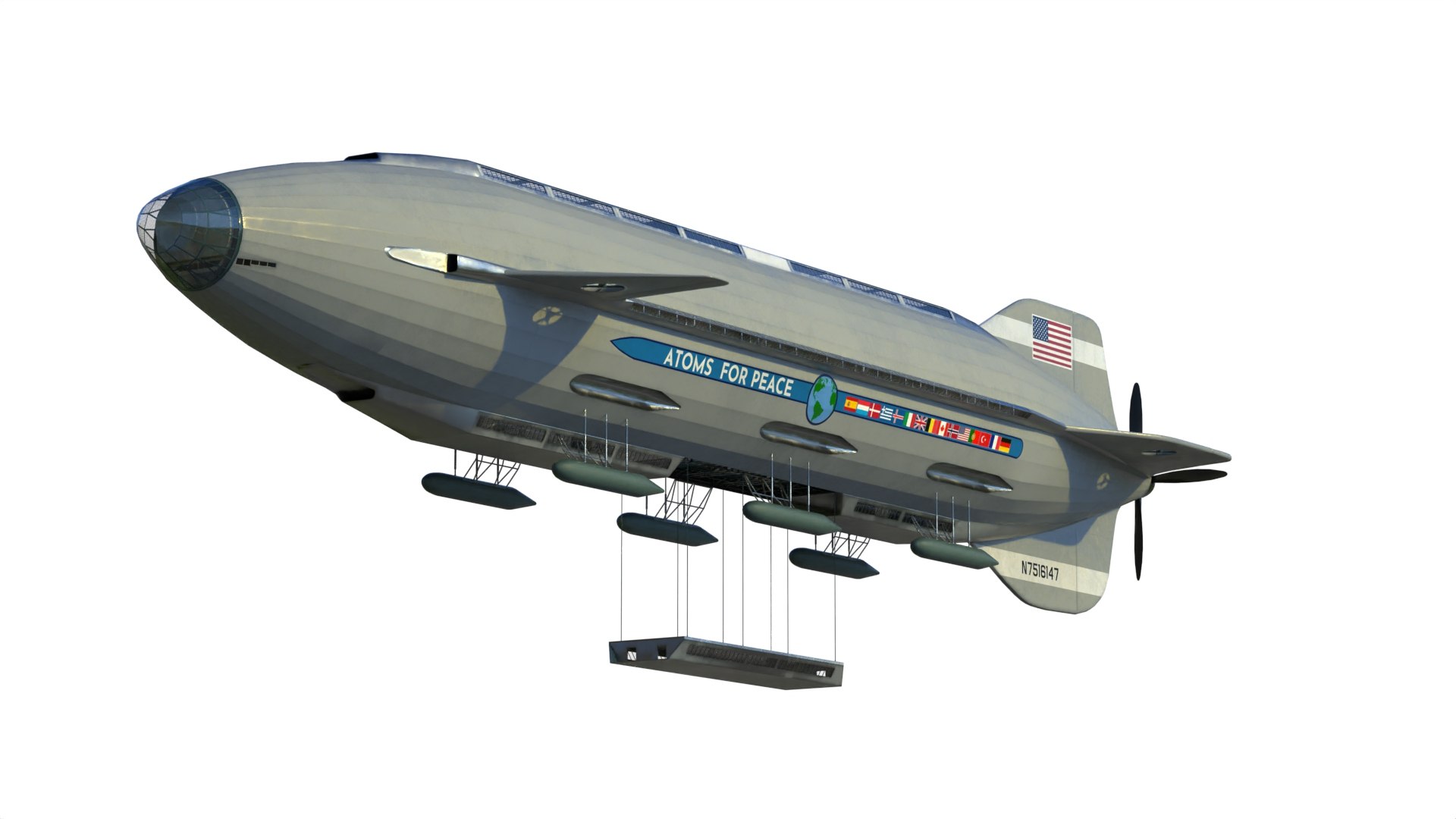 3D Atoms For Peace Dirigible - TurboSquid 2322867