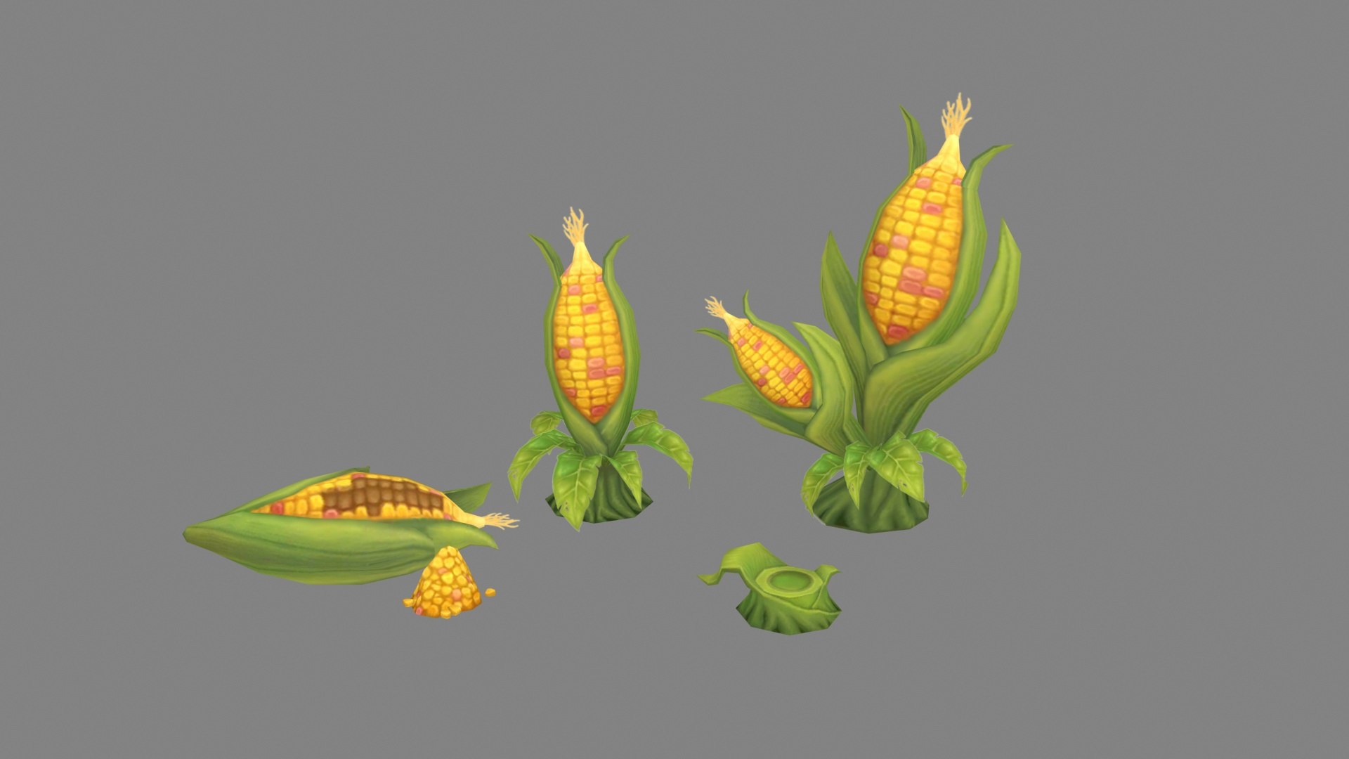 Cartoon Corn Plants 3D - TurboSquid 2258059