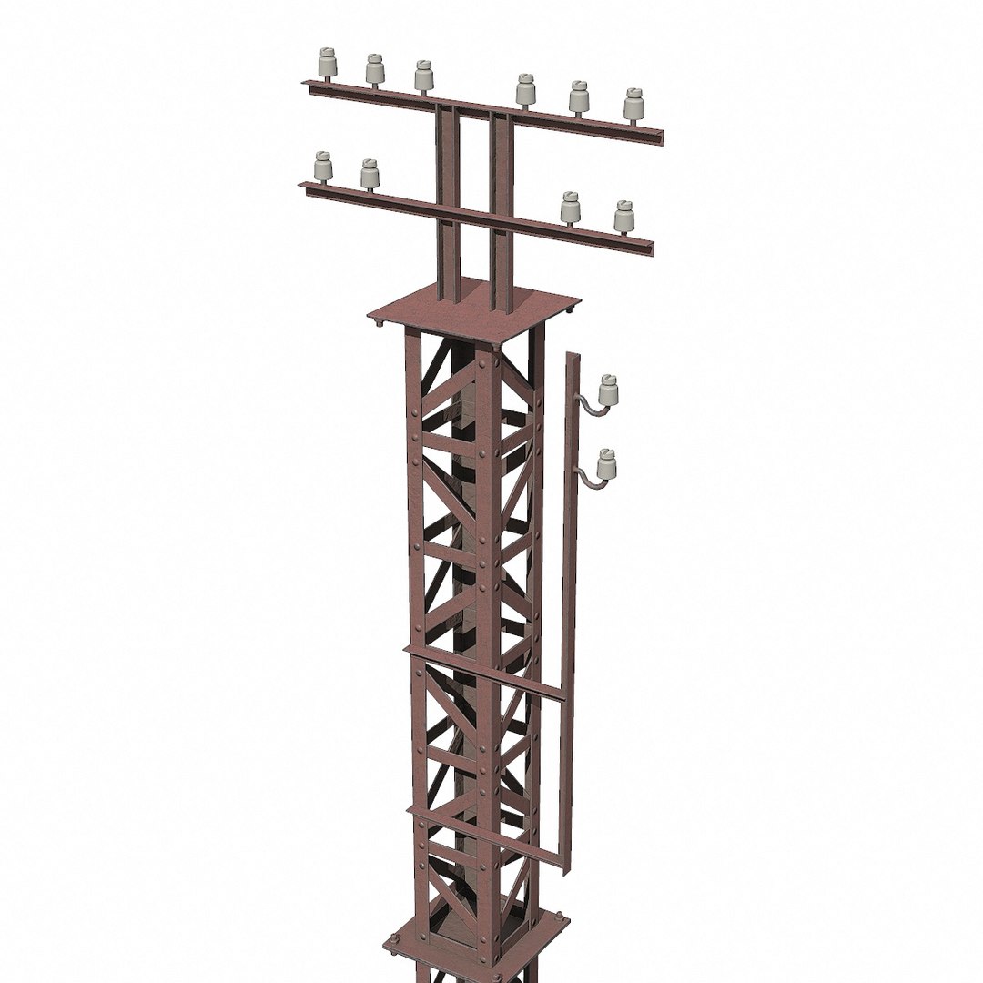 Metal telegraph poles 3D model - TurboSquid 1182518