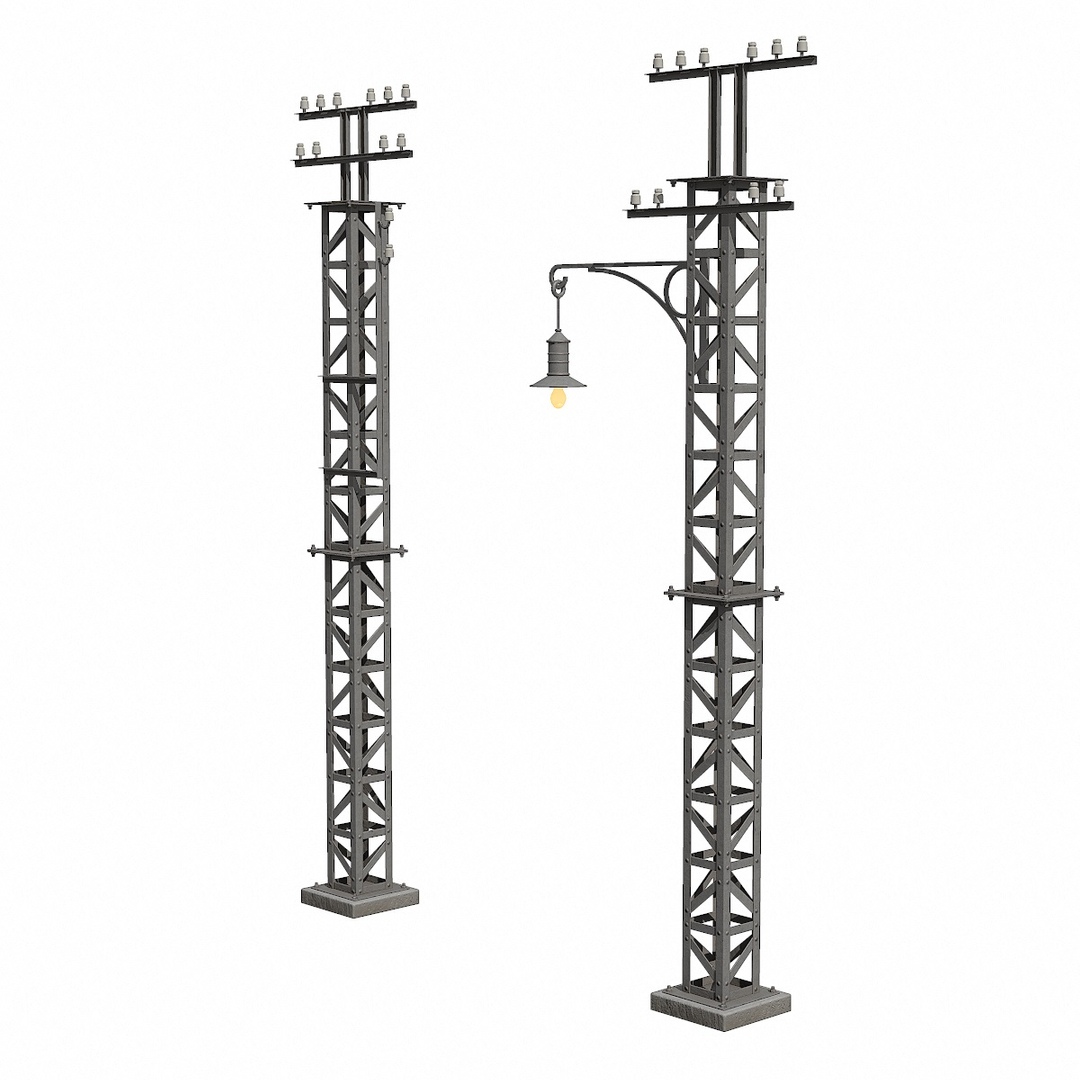 Metal telegraph poles 3D model - TurboSquid 1182518