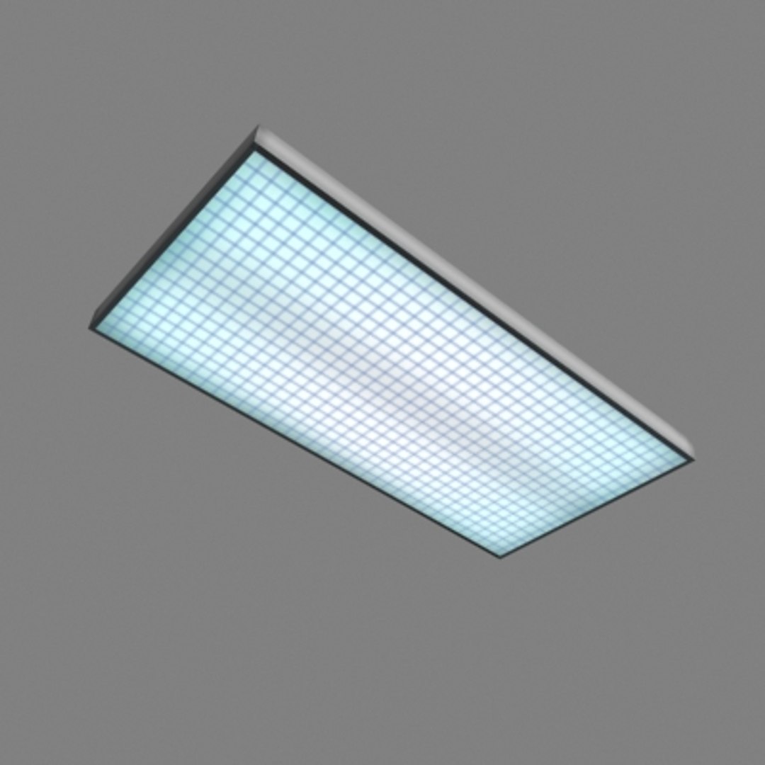 Flourescent Ceiling Light 3d Model