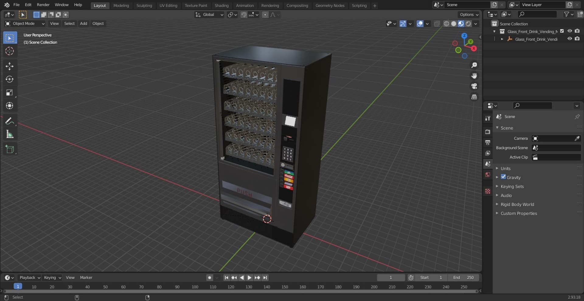 Glass Front Drink Vending Machine 3D Model - TurboSquid 2144469