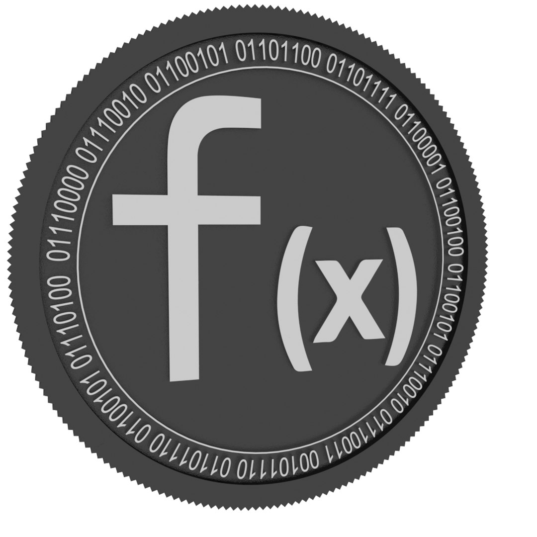 Function x black coin 3D model - TurboSquid 1457828