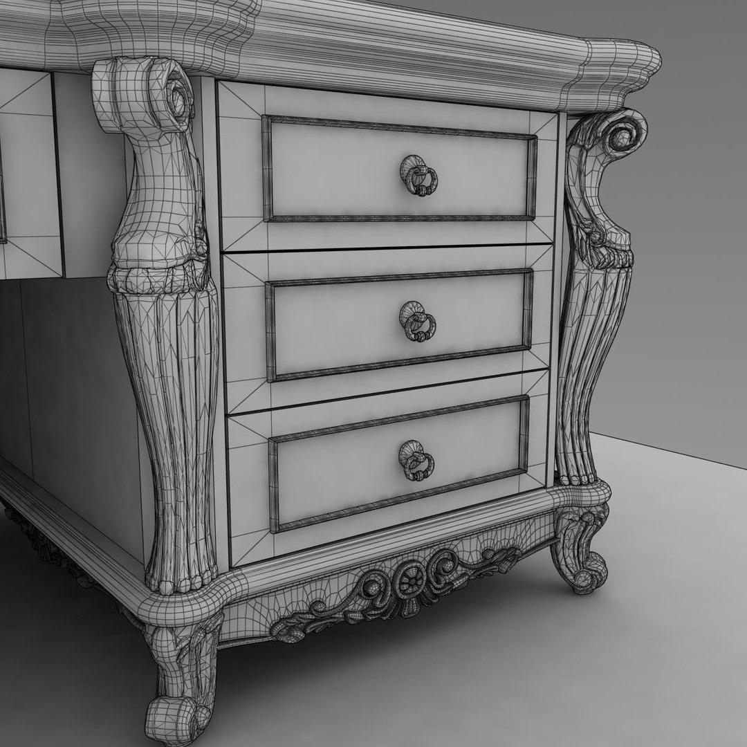 3D Writing Desk - TurboSquid 1217697