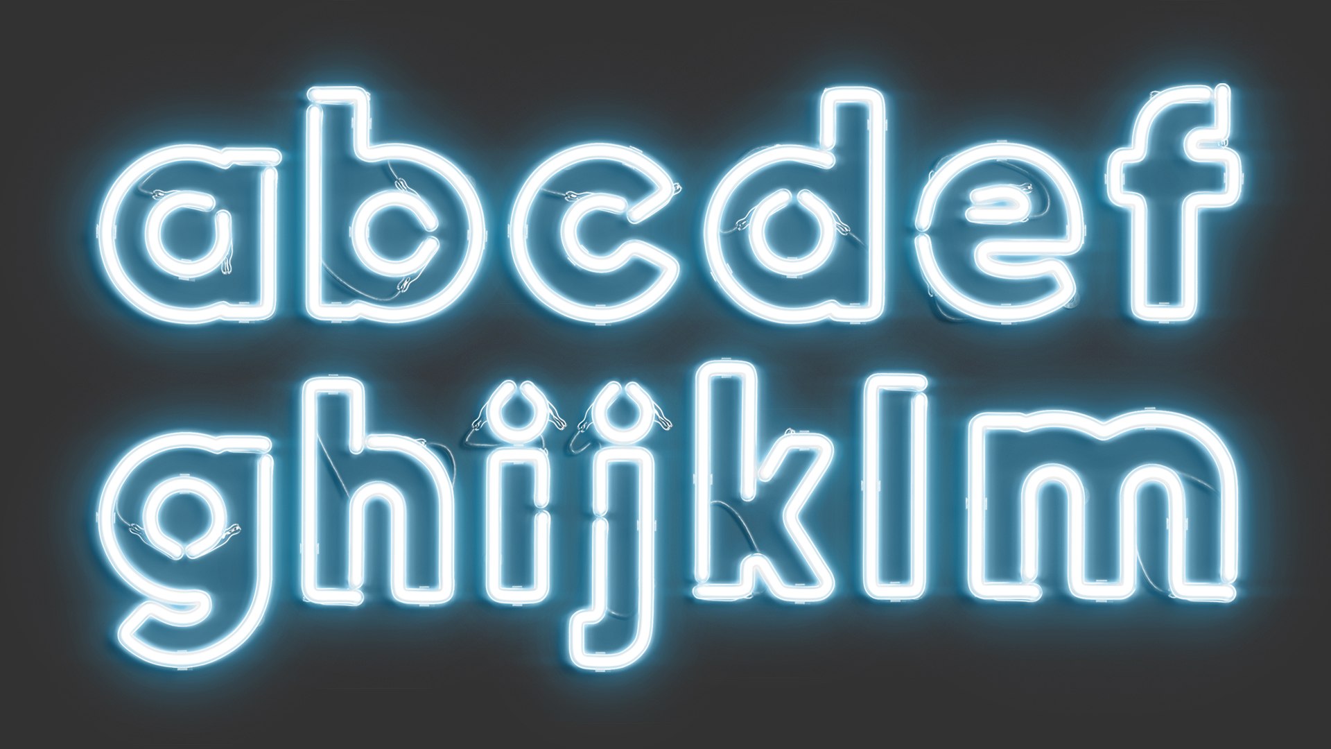 Blue Neon Lowercase Letters - Illuminated Led Lower Case Font 3D ...