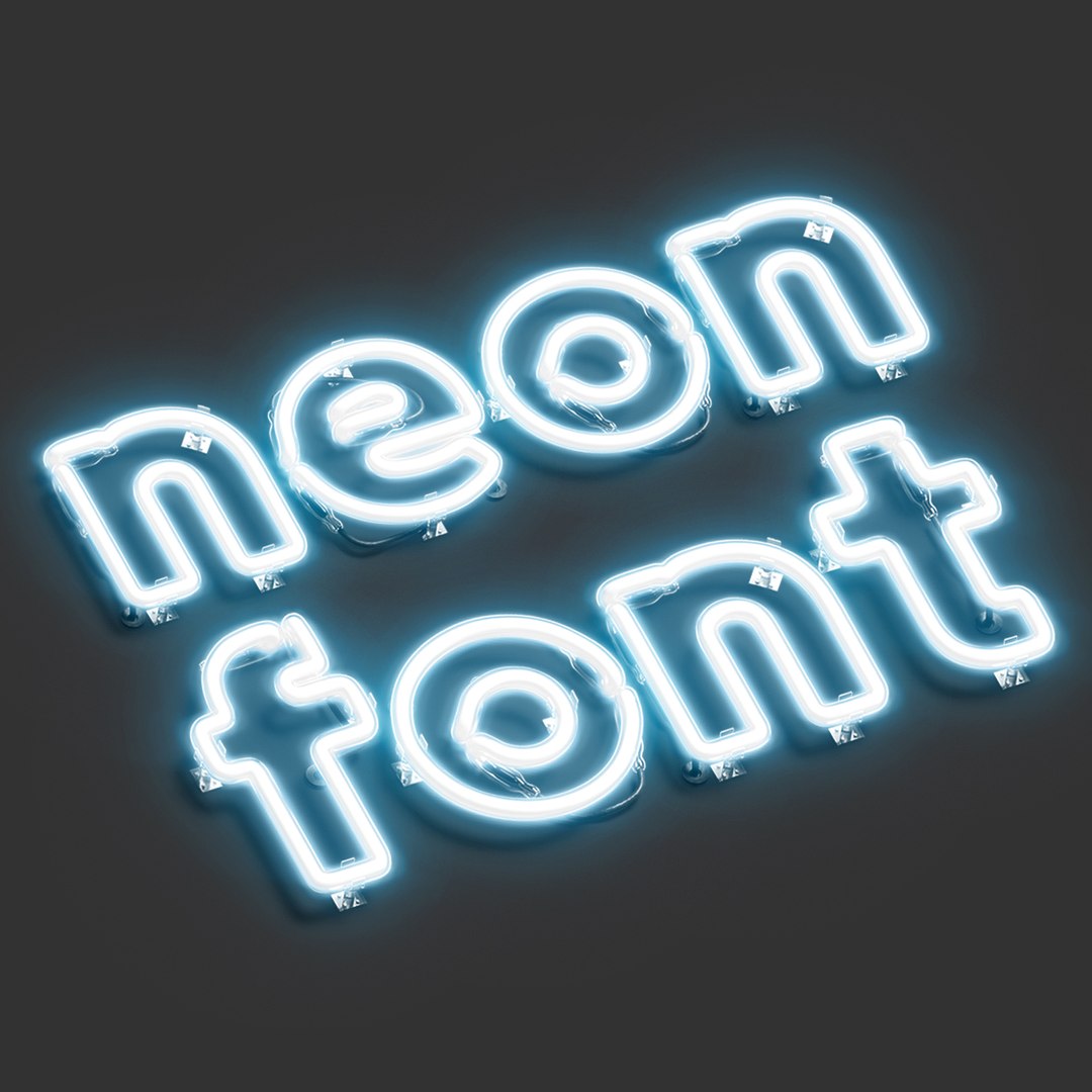 Blue Neon Lowercase Letters - Illuminated Led Lower Case Font 3D ...
