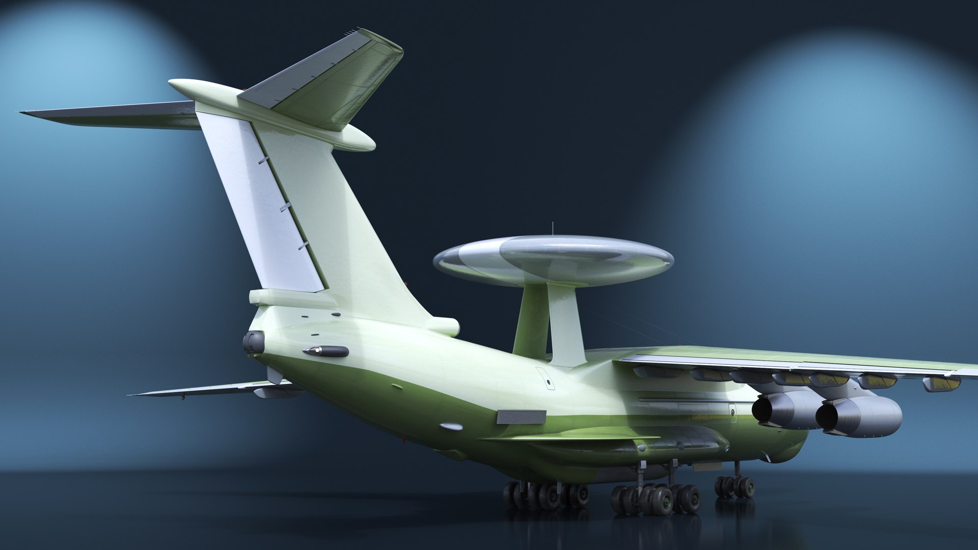 3D Early Warning Aircraft Green Model - TurboSquid 2371485