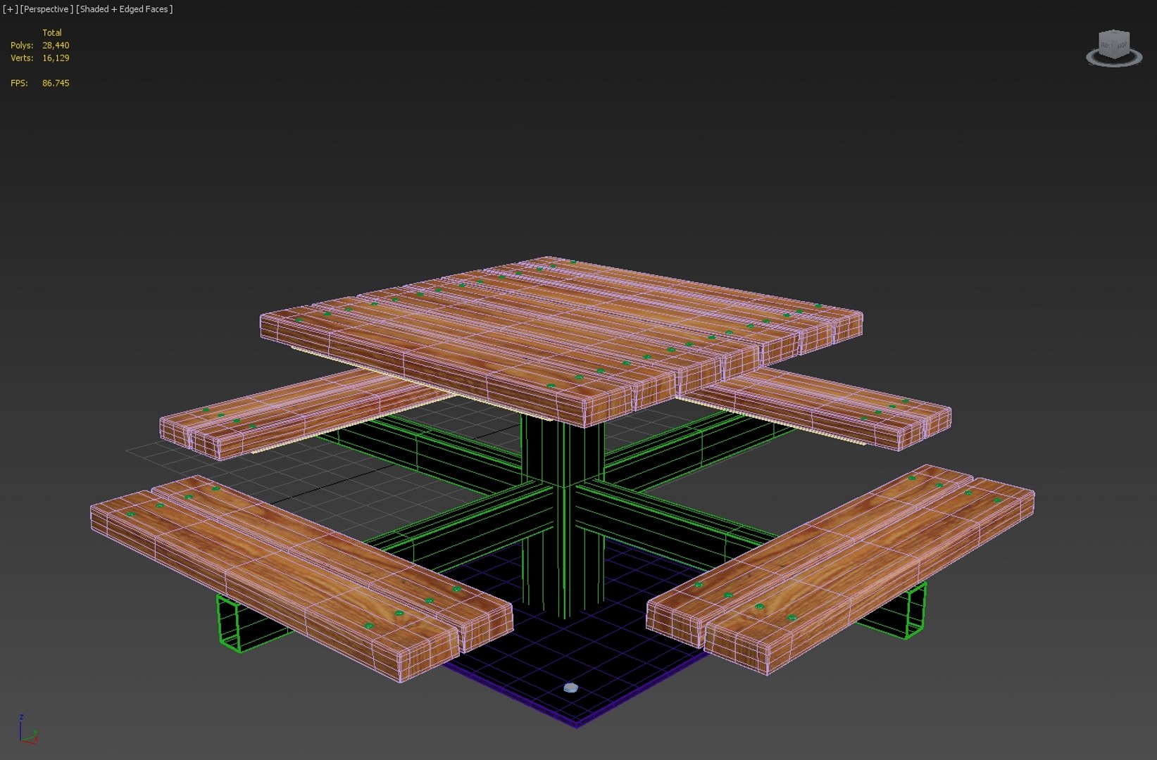 3d picnic table model