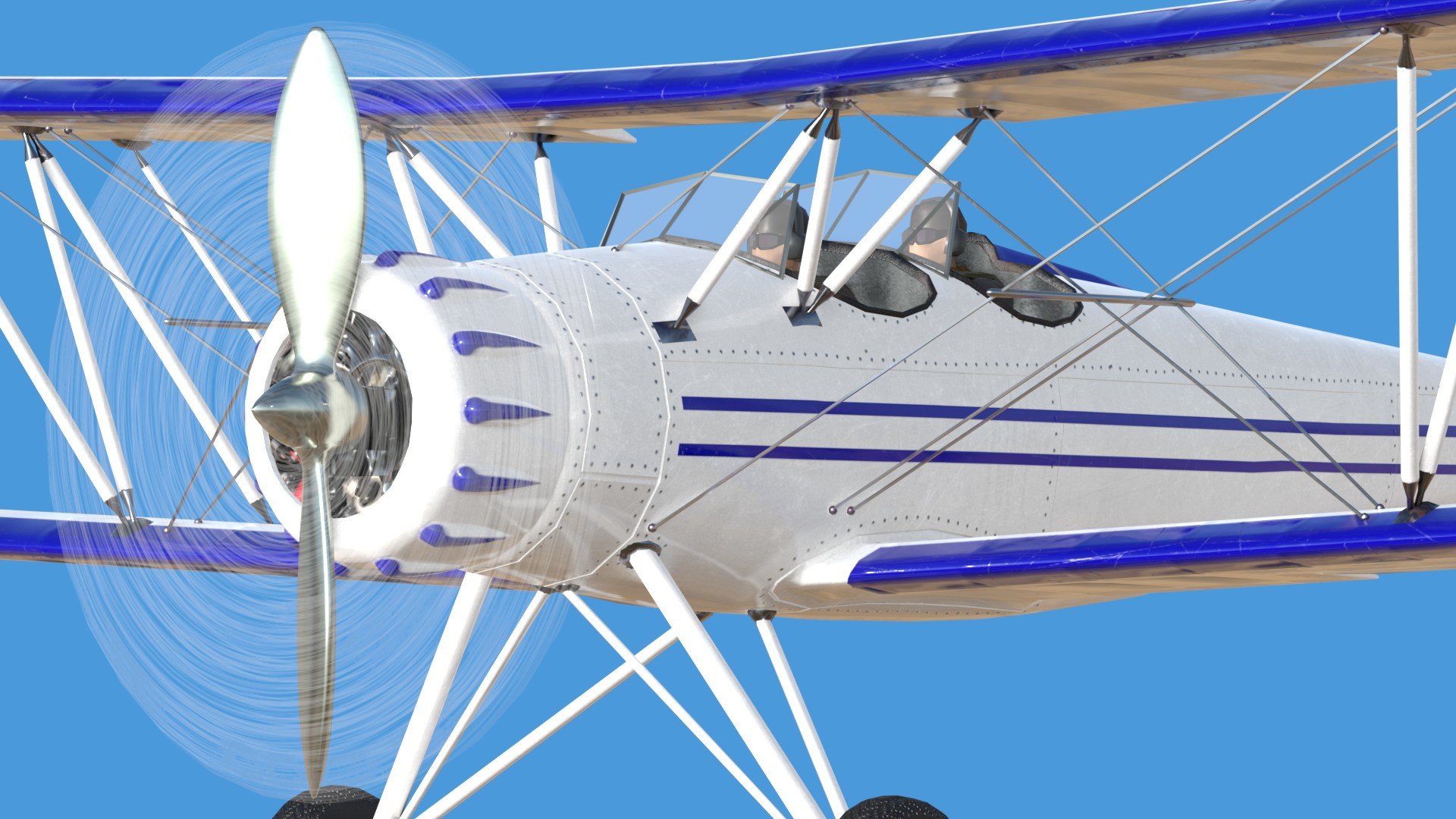 White Airplane With Banner - Animated Game Asset 3D Model - TurboSquid ...