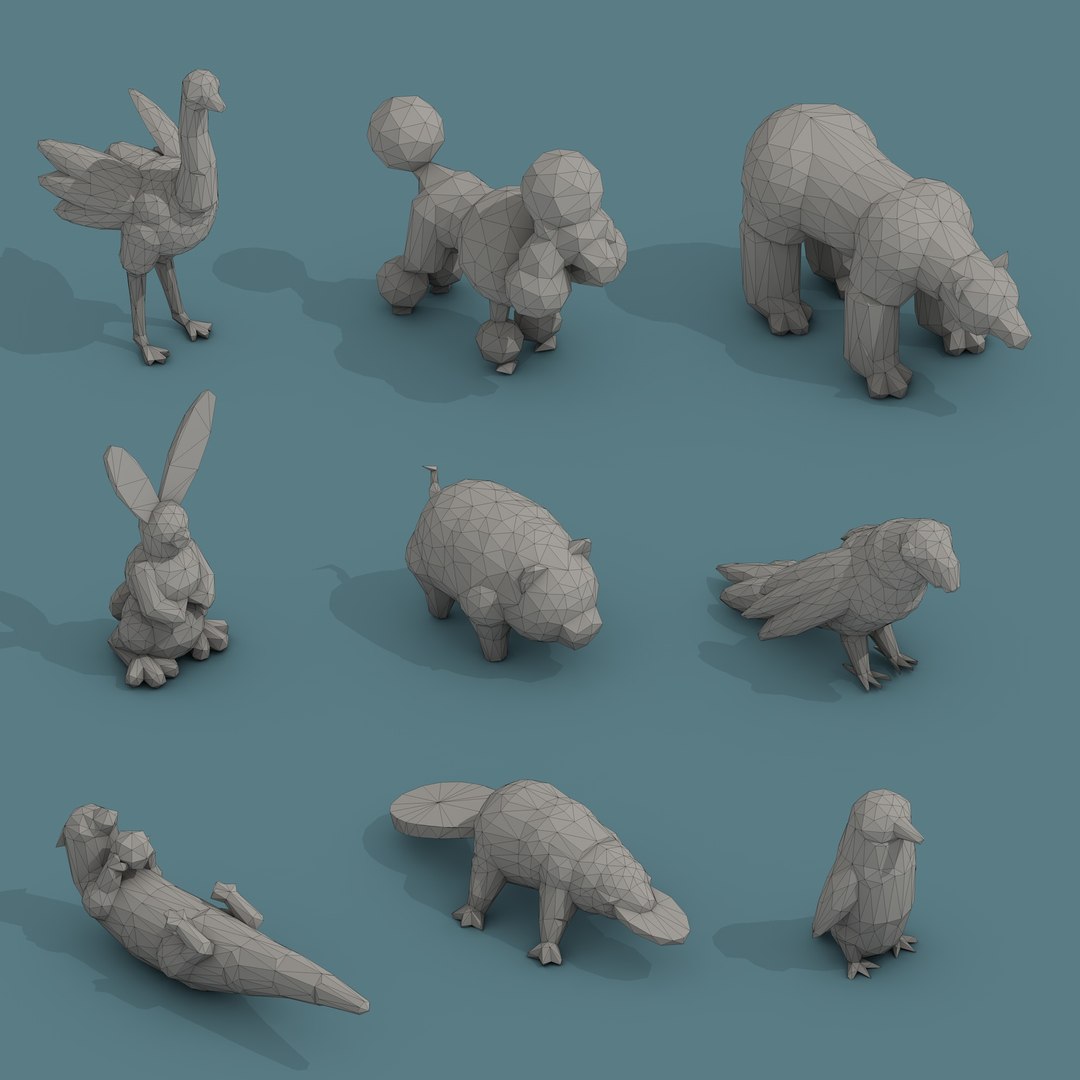 3D Low Poly 3d Art Animals Isometric Icon Pack 05 - TurboSquid 1758133