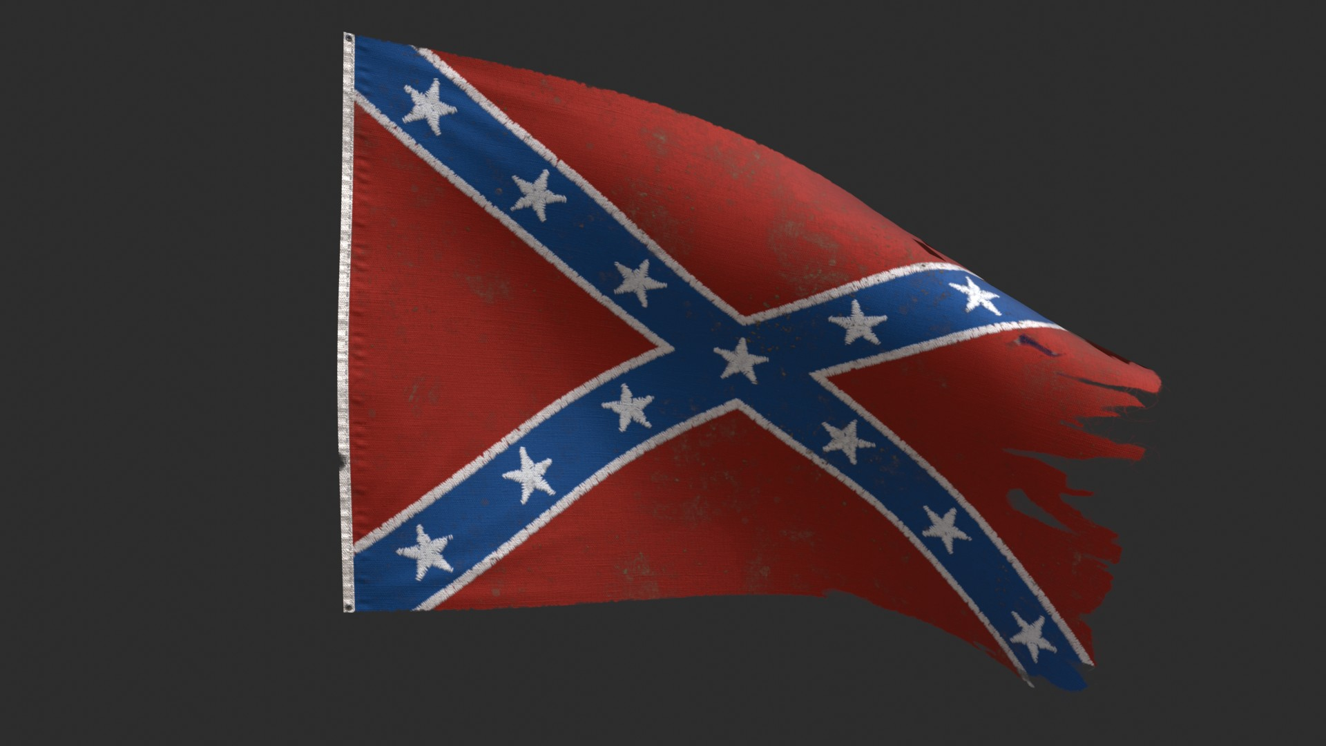 Confederate navy jack flag 3D model - TurboSquid 1476233