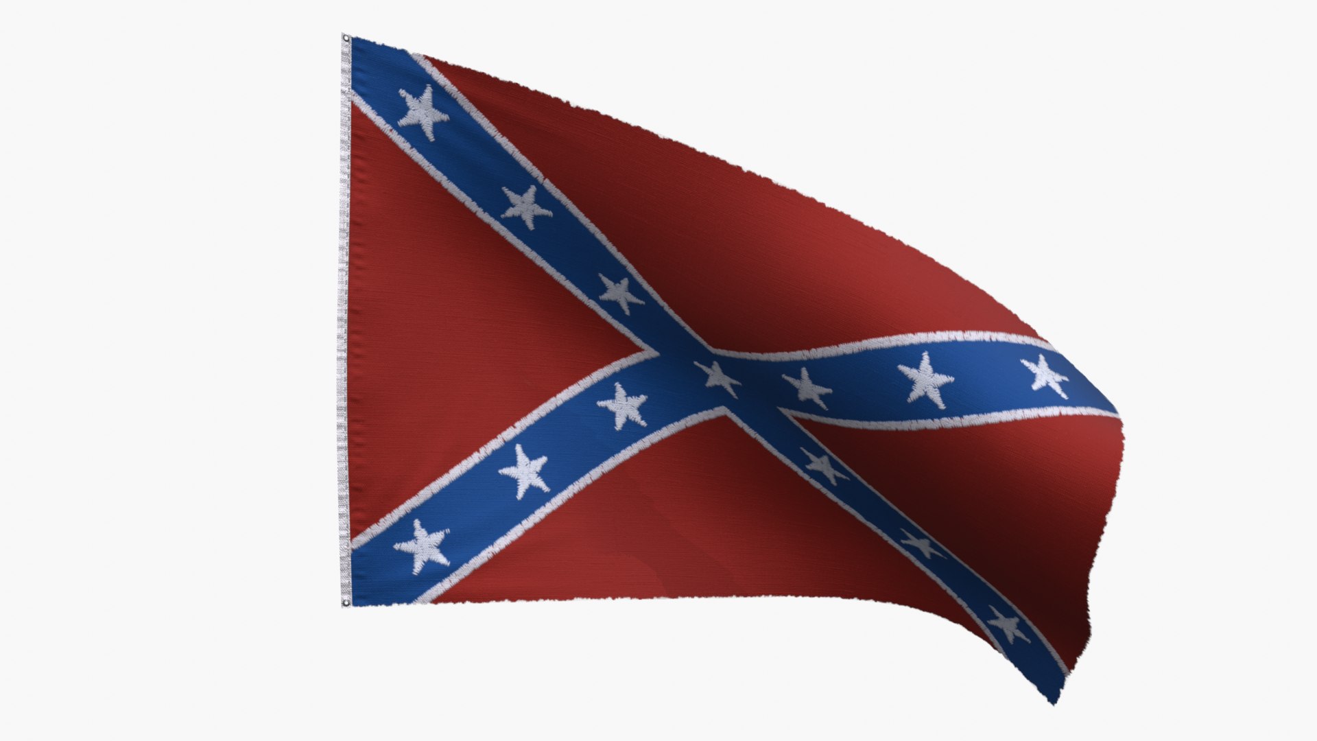 Confederate navy jack flag 3D model - TurboSquid 1476233