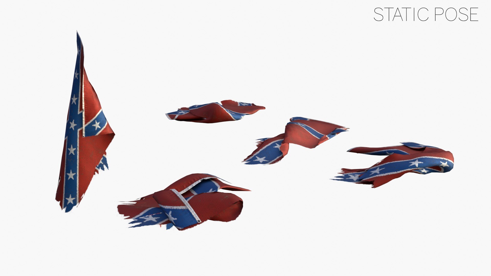 Confederate navy jack flag 3D model - TurboSquid 1476233