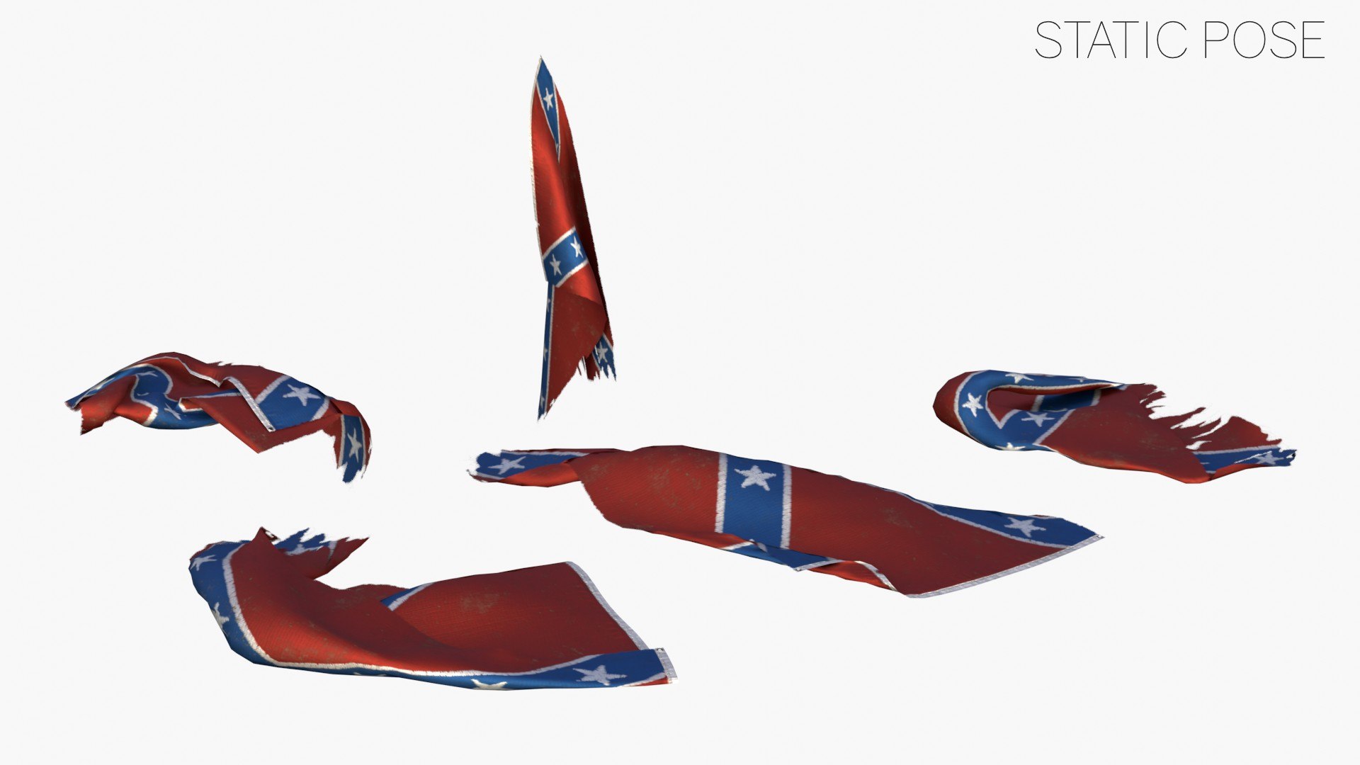 Confederate navy jack flag 3D model - TurboSquid 1476233