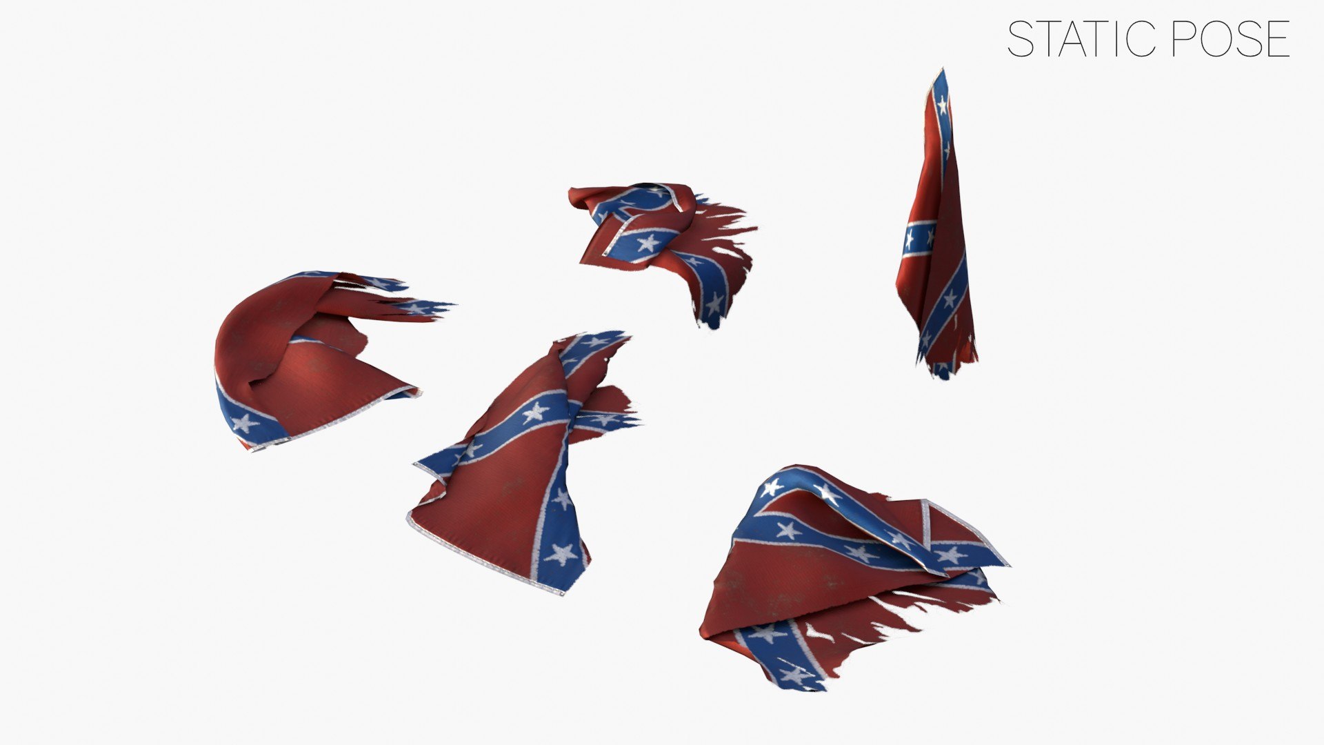 Confederate navy jack flag 3D model - TurboSquid 1476233