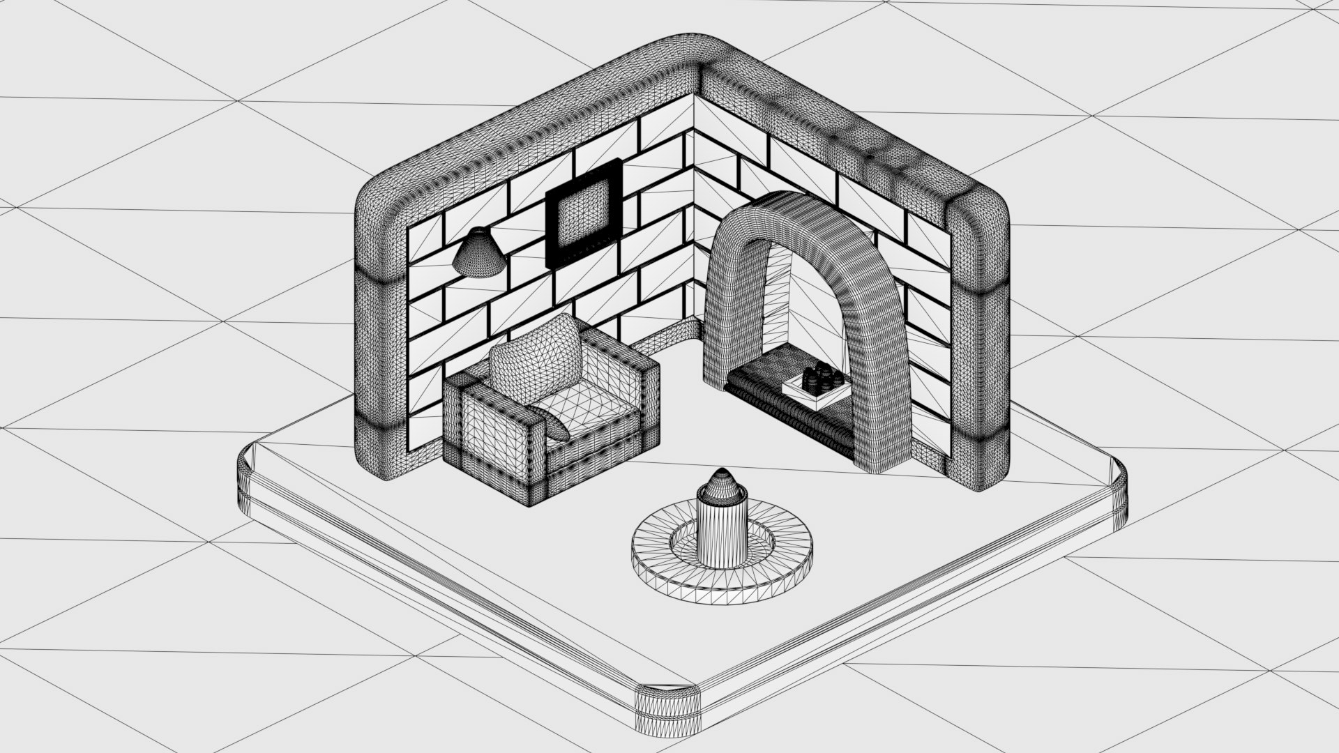 ISOMETRIC FIREPLACE ROOM 3D Model - TurboSquid 2314233