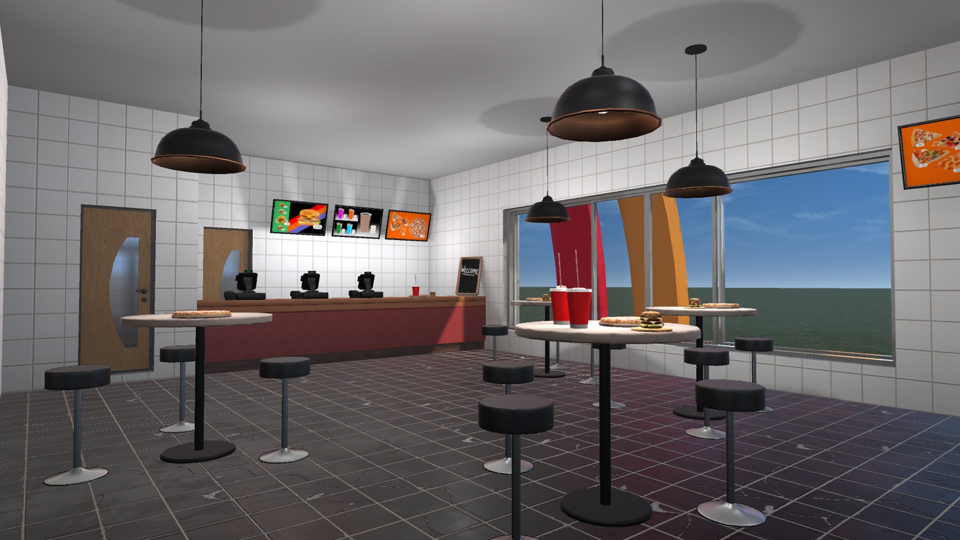 3D Games Fast Food Cafe Furniture - TurboSquid 1427843