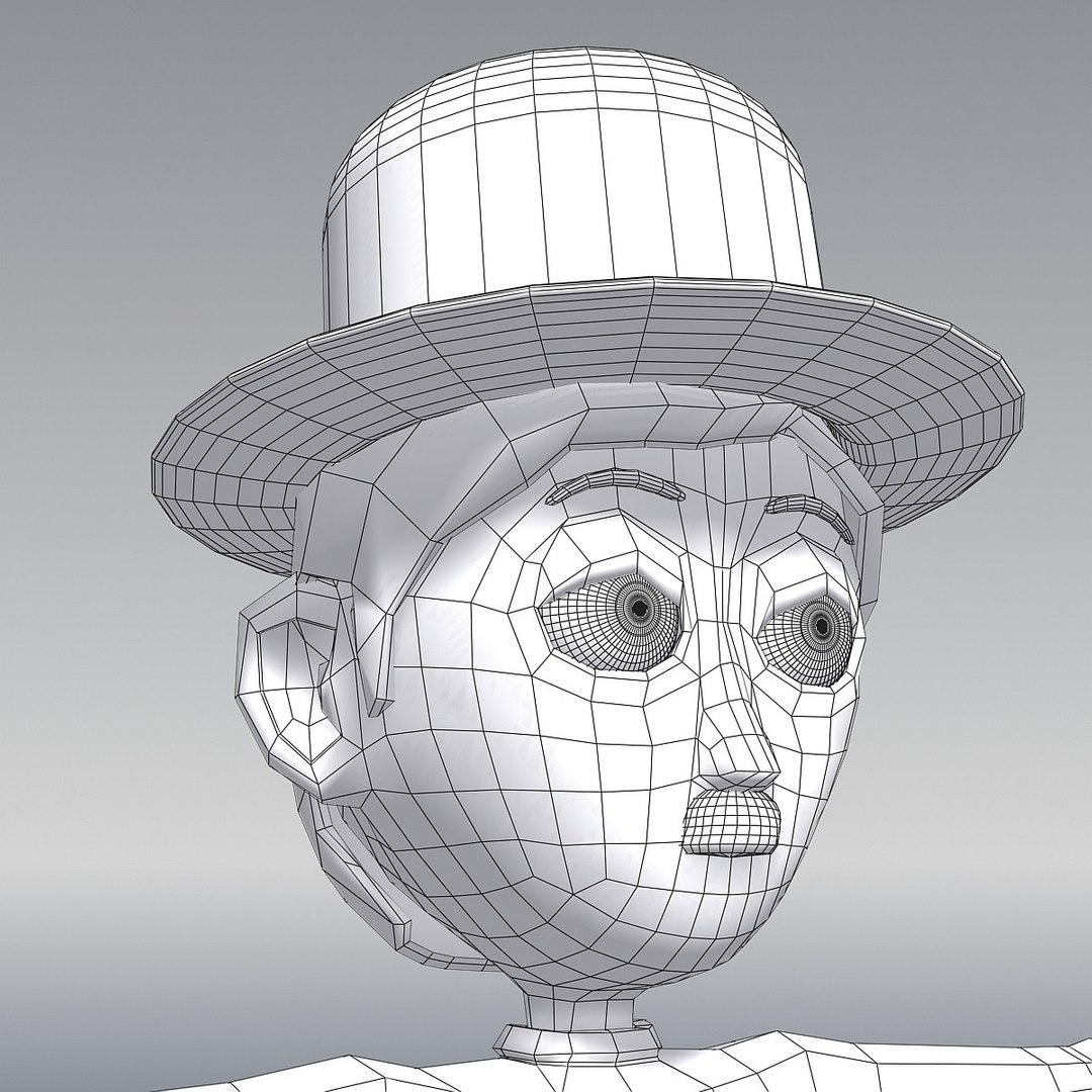 Cartoon Character Charlie Chaplin 3d Model