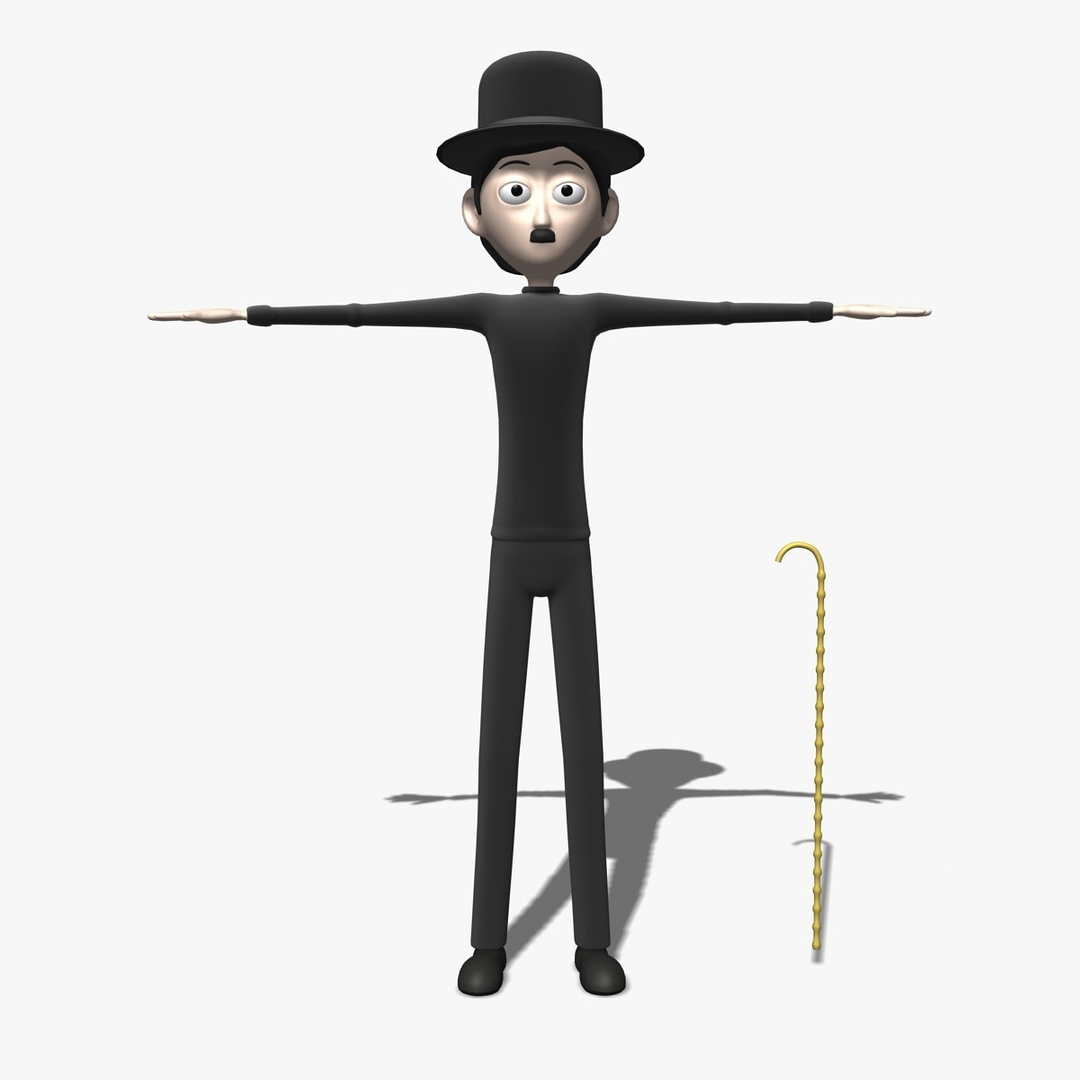 Cartoon Character Charlie Chaplin 3d Model
