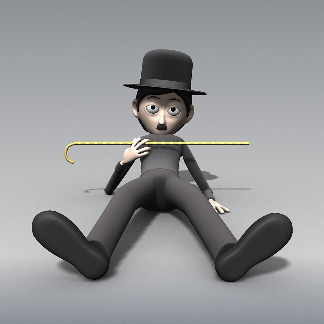 Cartoon Character Charlie Chaplin 3d Model