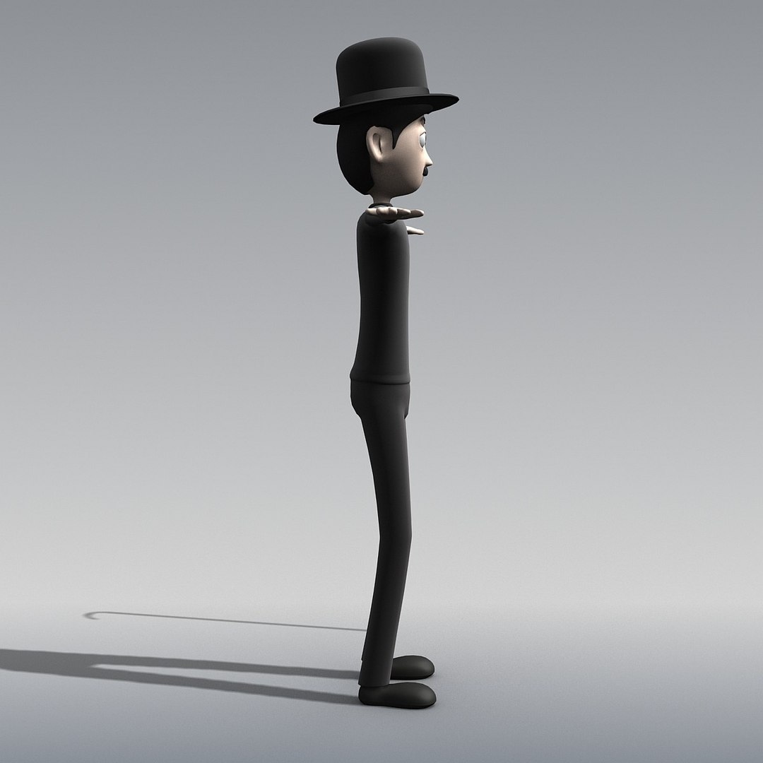 Cartoon Character Charlie Chaplin 3d Model