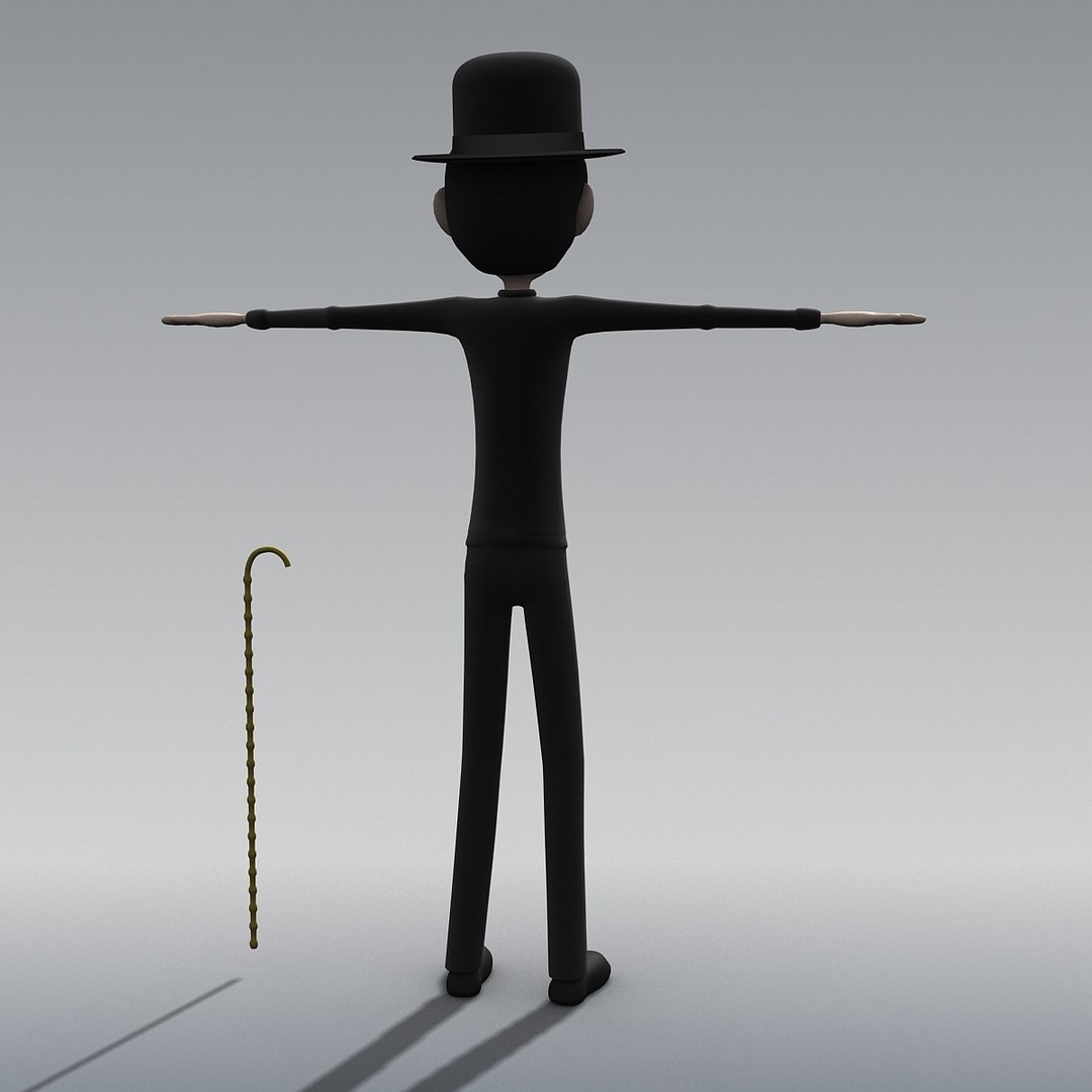Cartoon Character Charlie Chaplin 3d Model