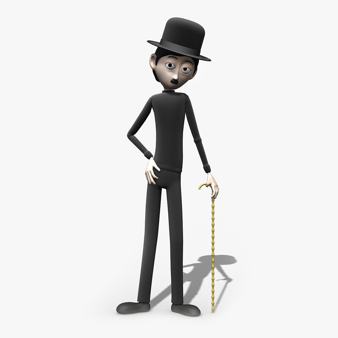 Cartoon Character Charlie Chaplin 3d Model