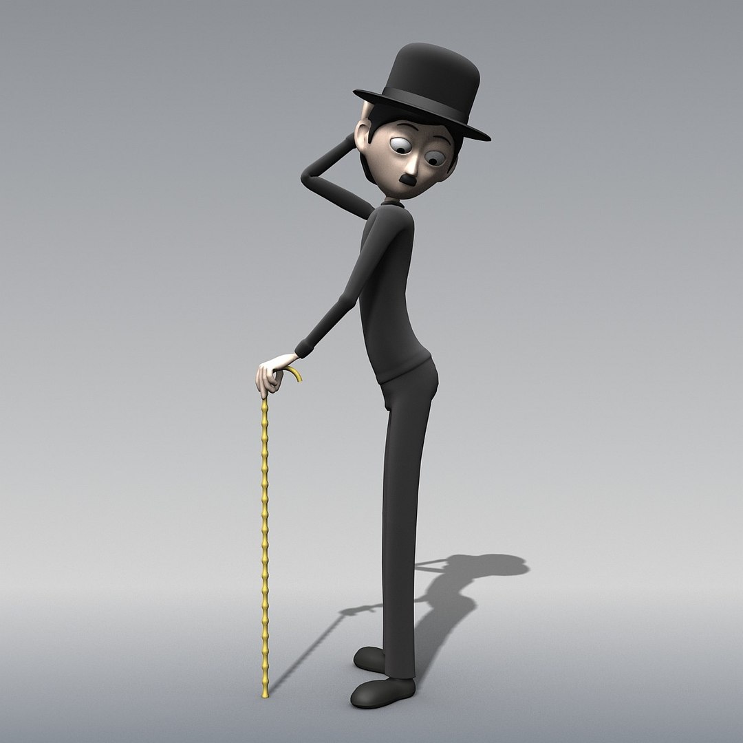Cartoon Character Charlie Chaplin 3d Model