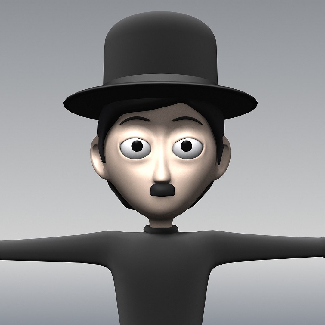 Cartoon Character Charlie Chaplin 3d Model