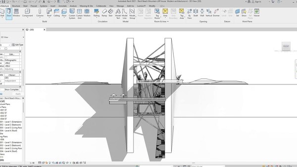 Revit 해변의 모던 산 절벽 주택 Lumion Revit 3D 모델 - TurboSquid 2323148
