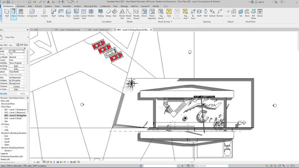 Revit 해변의 모던 산 절벽 주택 Lumion Revit 3D 모델 - TurboSquid 2323148