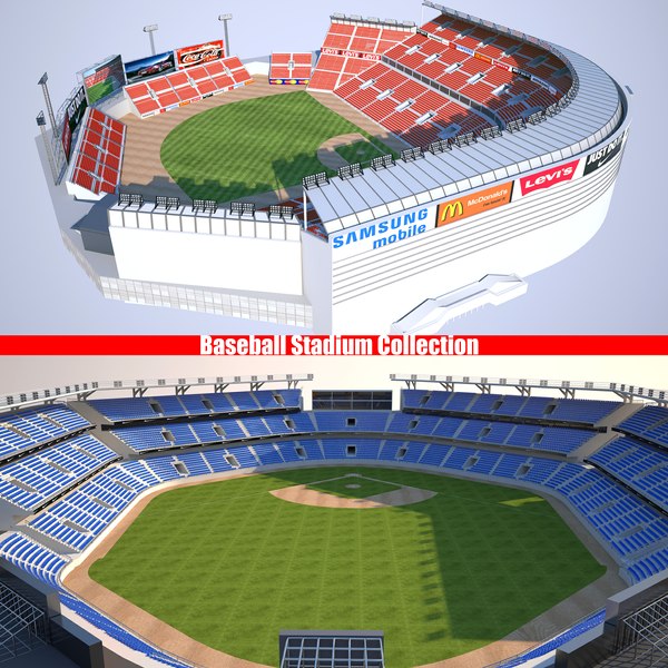 3d baseball stadium field
