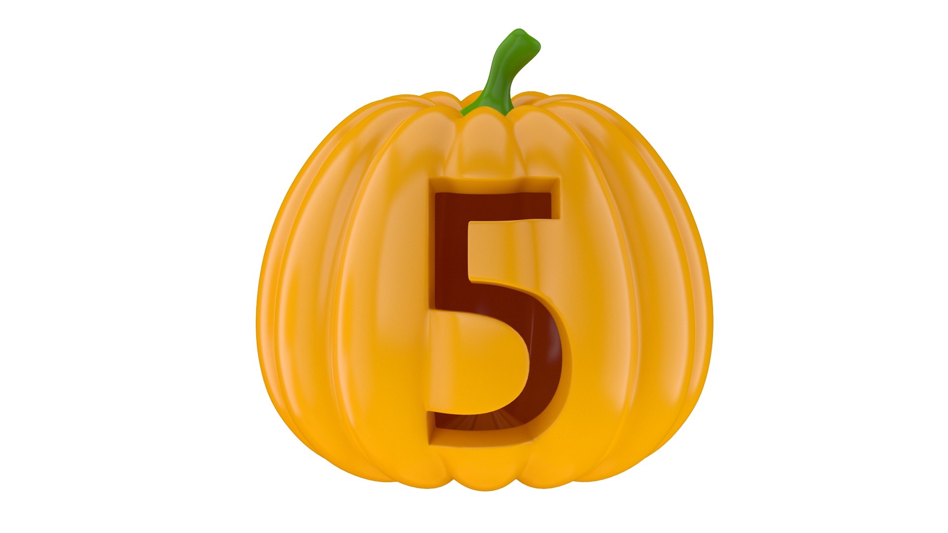3D model halloween pumpkin number - TurboSquid 1626900