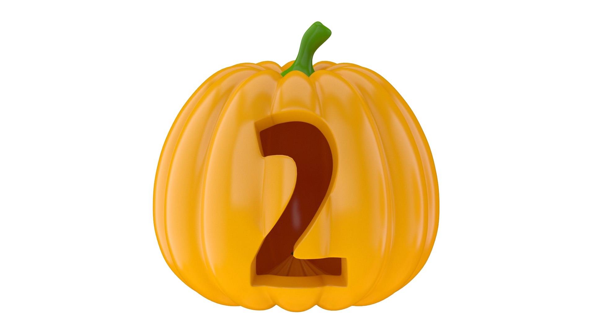 3D model halloween pumpkin number - TurboSquid 1626900