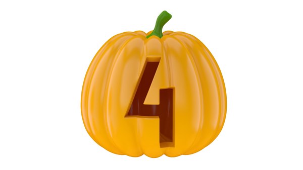 3D model halloween pumpkin number - TurboSquid 1626900