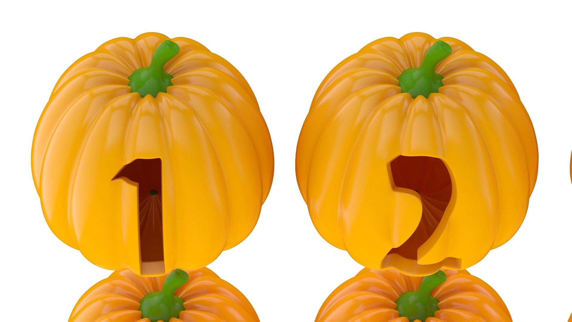 3D model halloween pumpkin number - TurboSquid 1626900