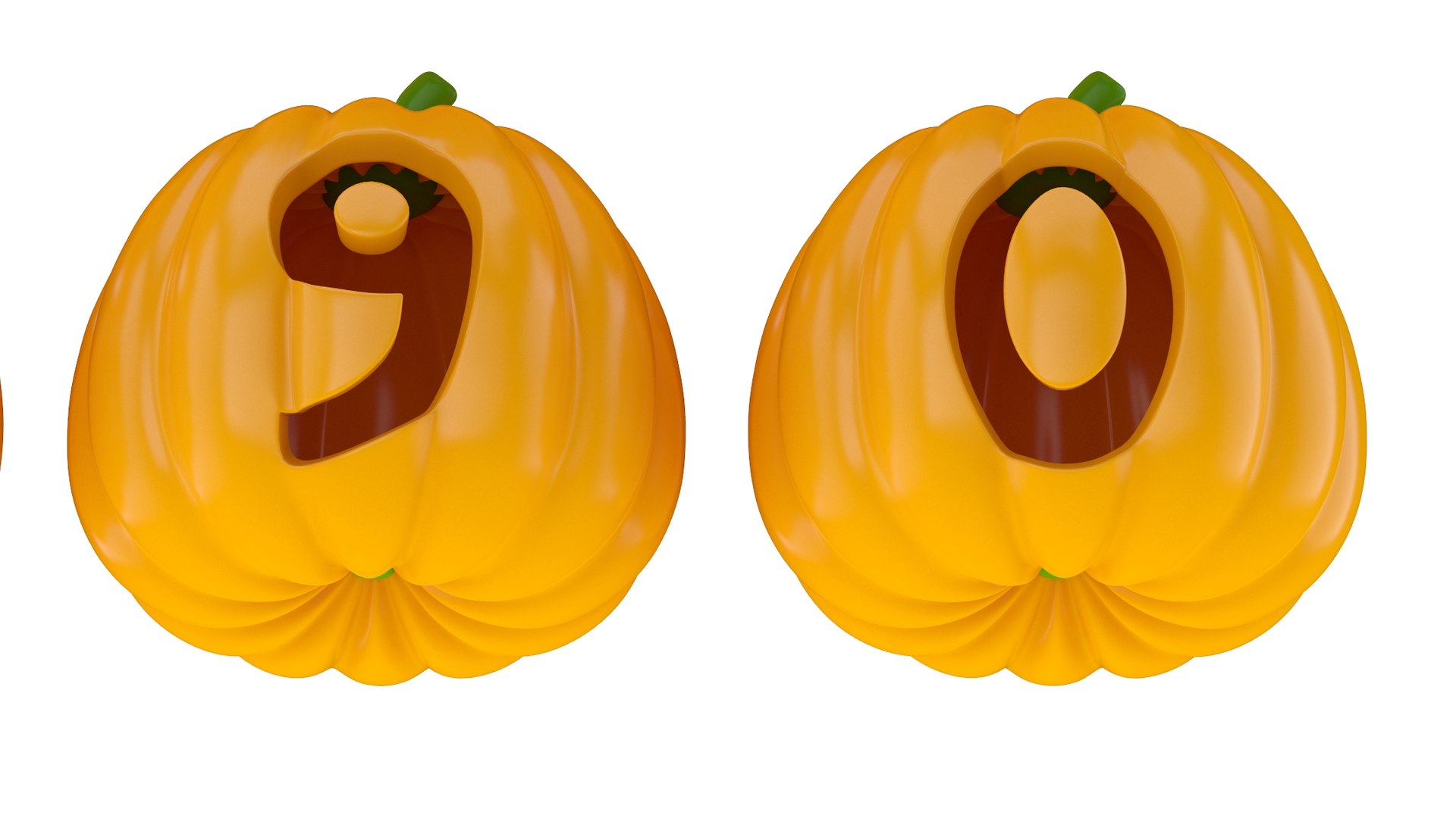 3D model halloween pumpkin number - TurboSquid 1626900