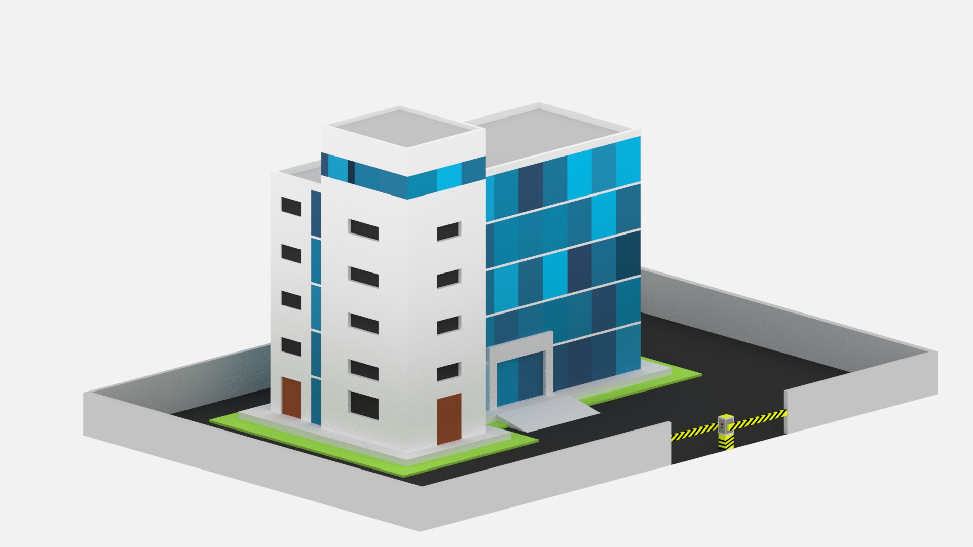 Isometric Office Building 3D - TurboSquid 1277603