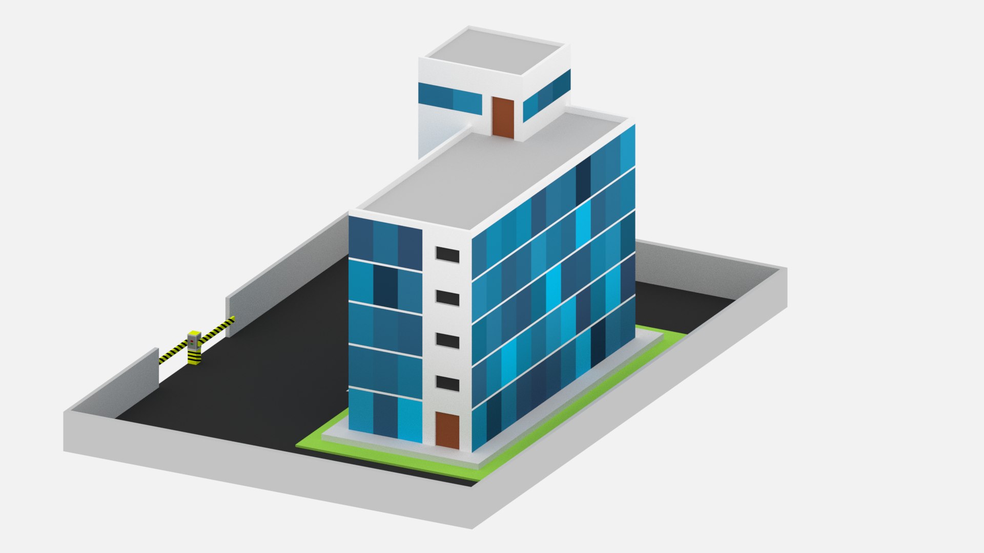 Isometric Office Building 3D - TurboSquid 1277603
