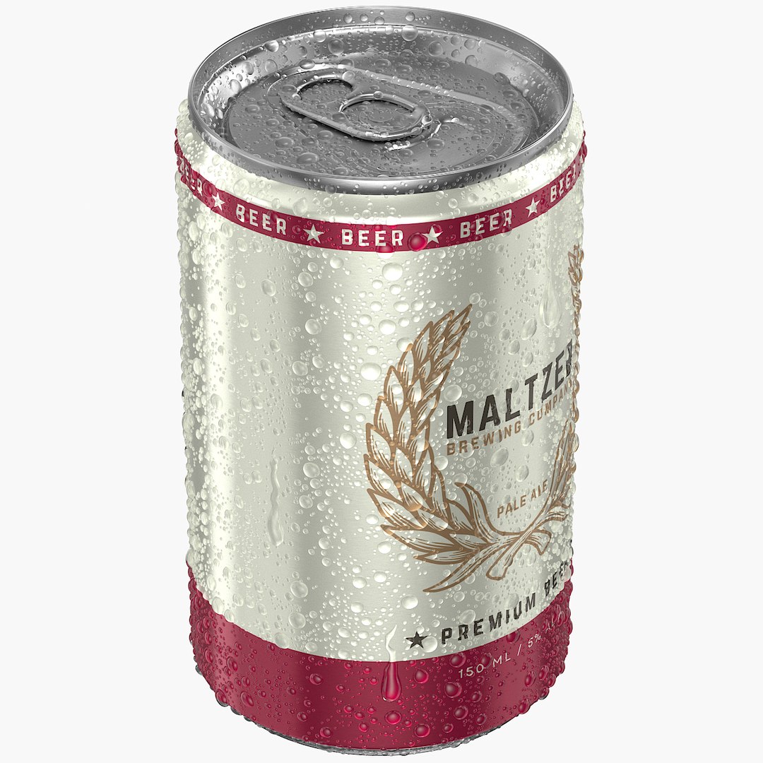 3D Model Slim Beer Can With Droplets 150ml - TurboSquid 2405953