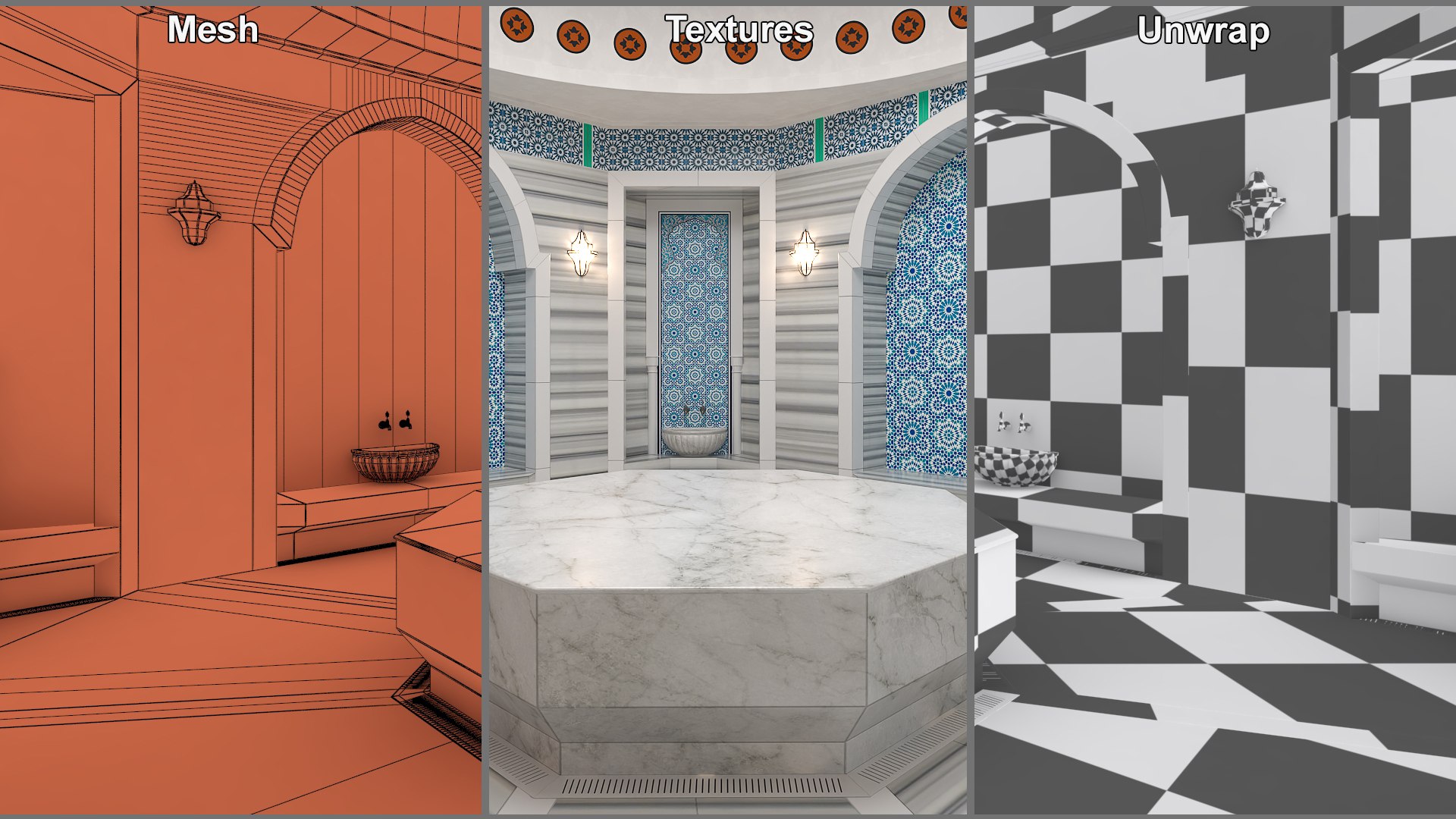 Turkish Bath Hamam Interior Model - TurboSquid 2413796