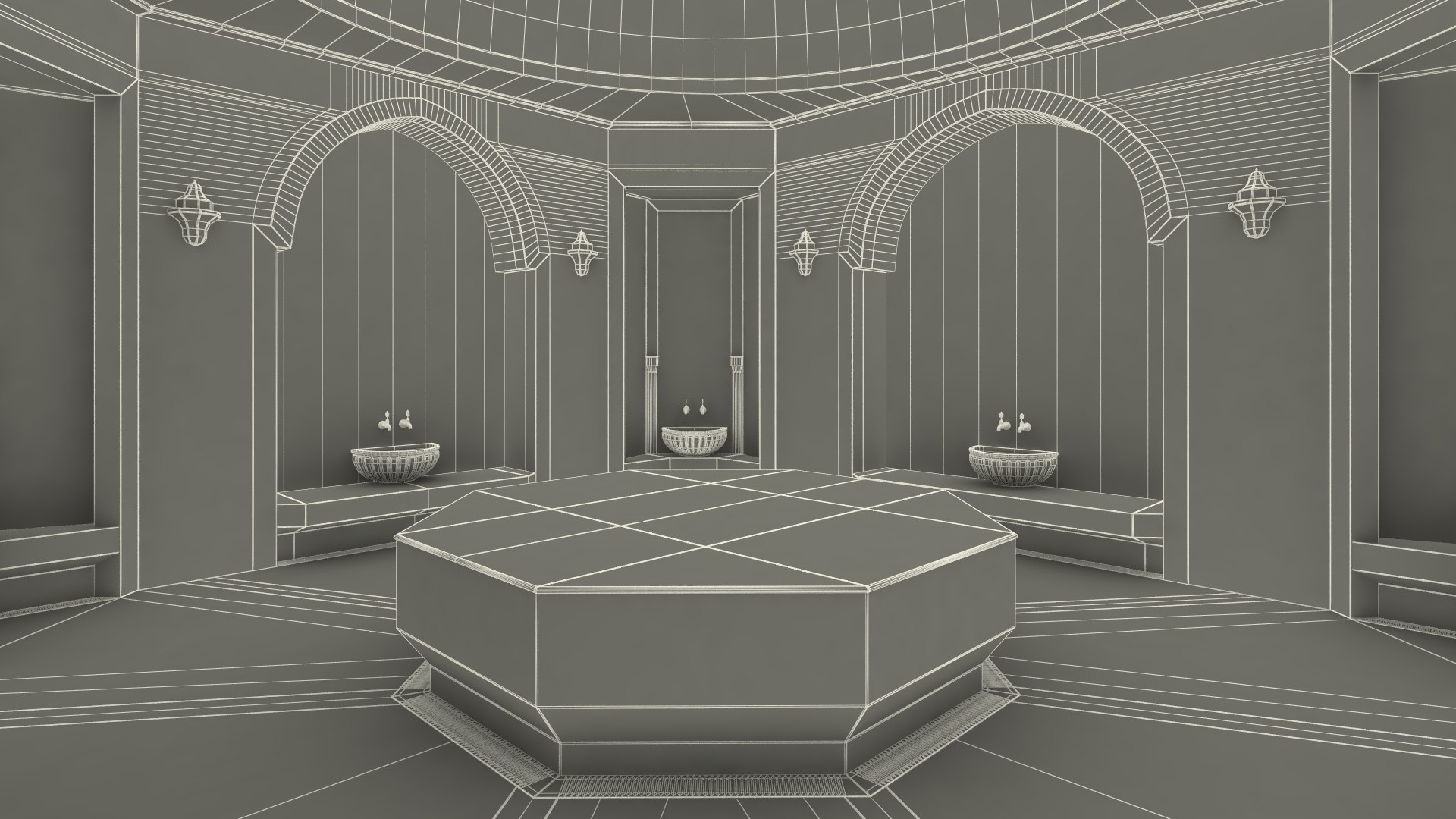 Turkish Bath Hamam Interior Model - TurboSquid 2413796