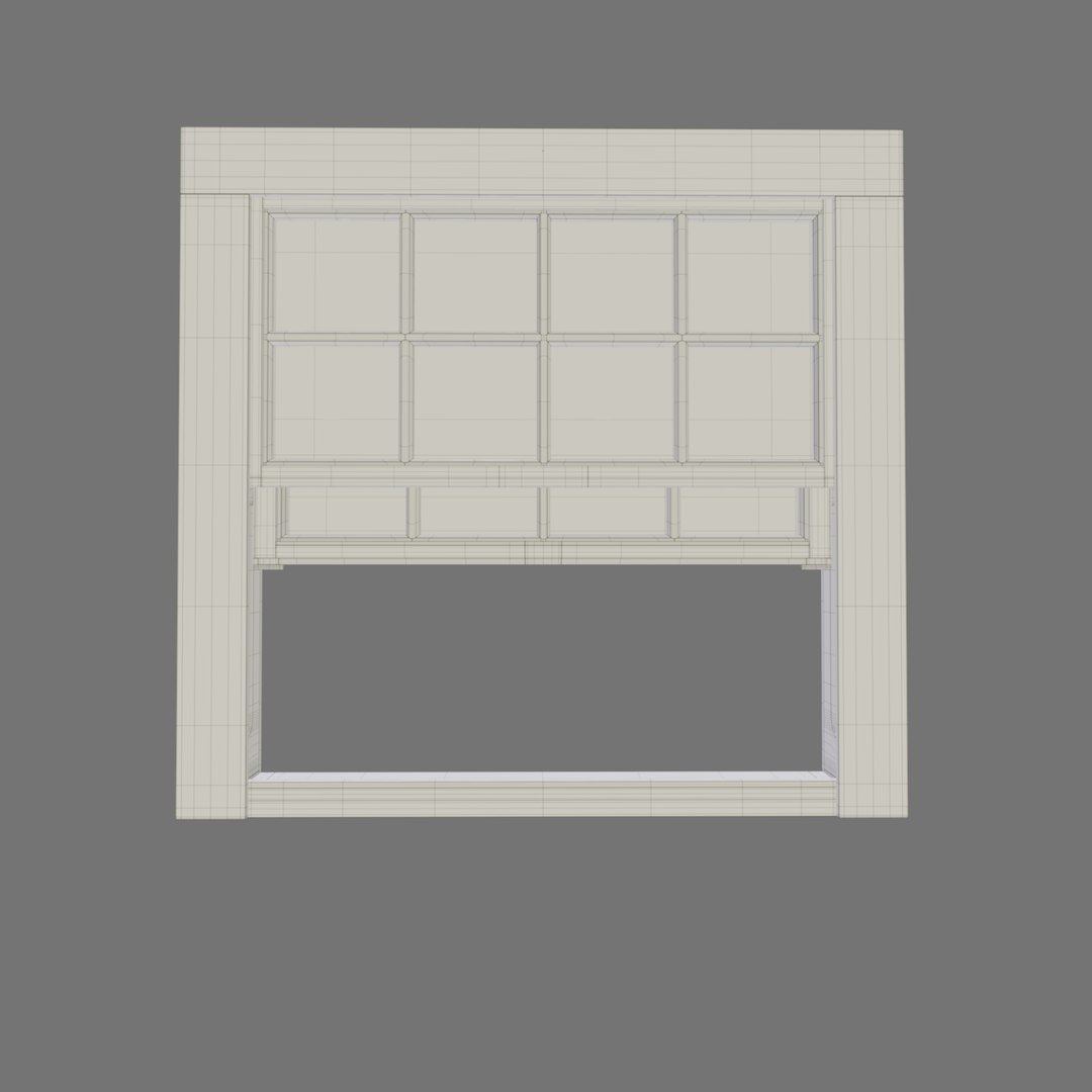 3D window english style single hung slider wood 140x140cm - TurboSquid ...