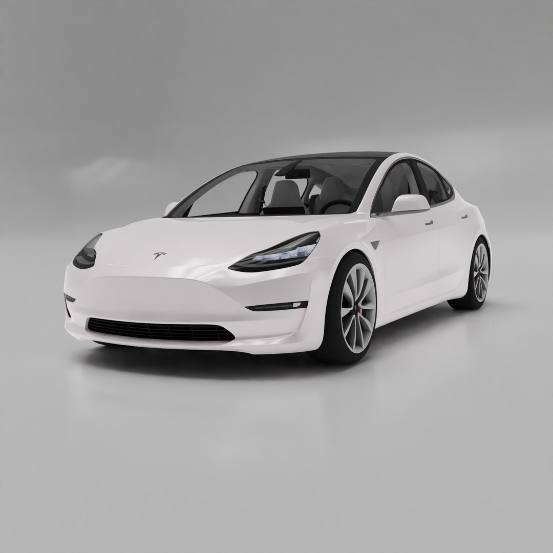 Tesla Model 3 White 3D Model - TurboSquid 2435300