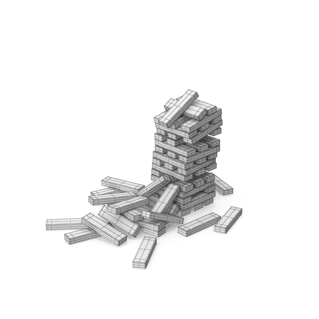3D Model Tower Bricks Game Destroyed - TurboSquid 2053861
