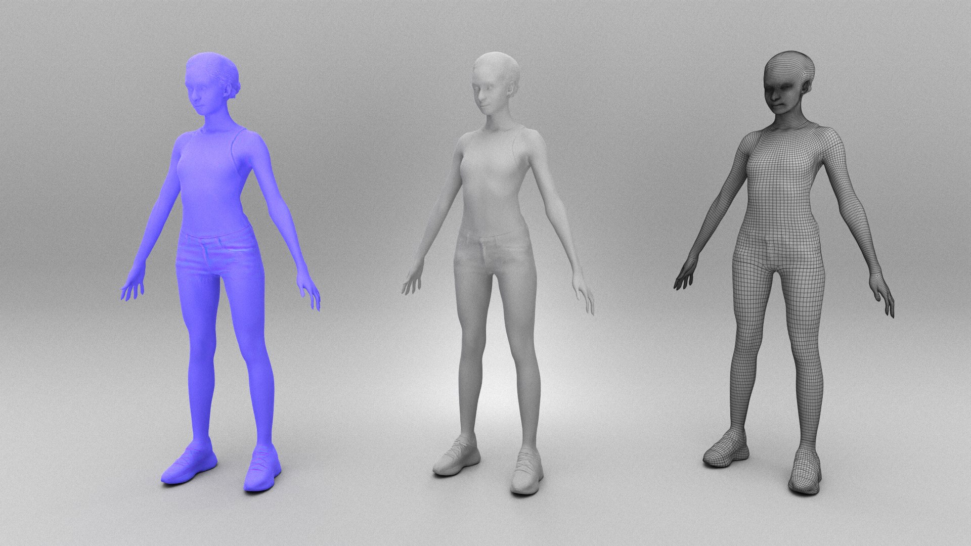 Pretty Woman In Short Shorts Ready For Animation 344 3D Model ...