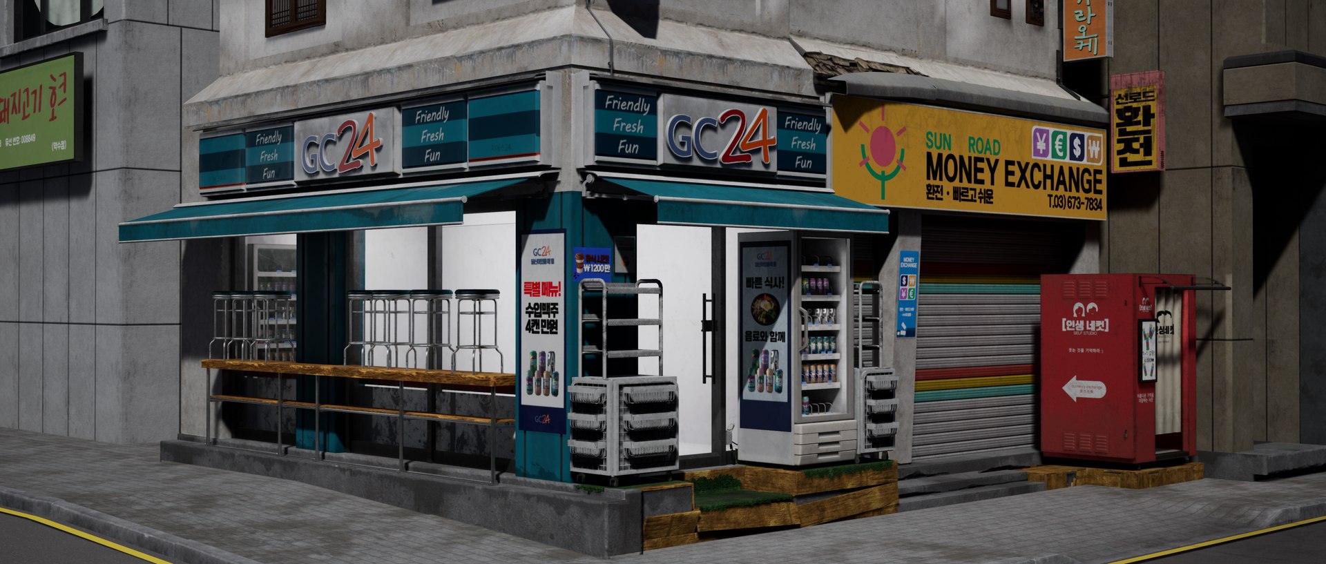 3D Corner Shop Building Ue4 Model - TurboSquid 1635254