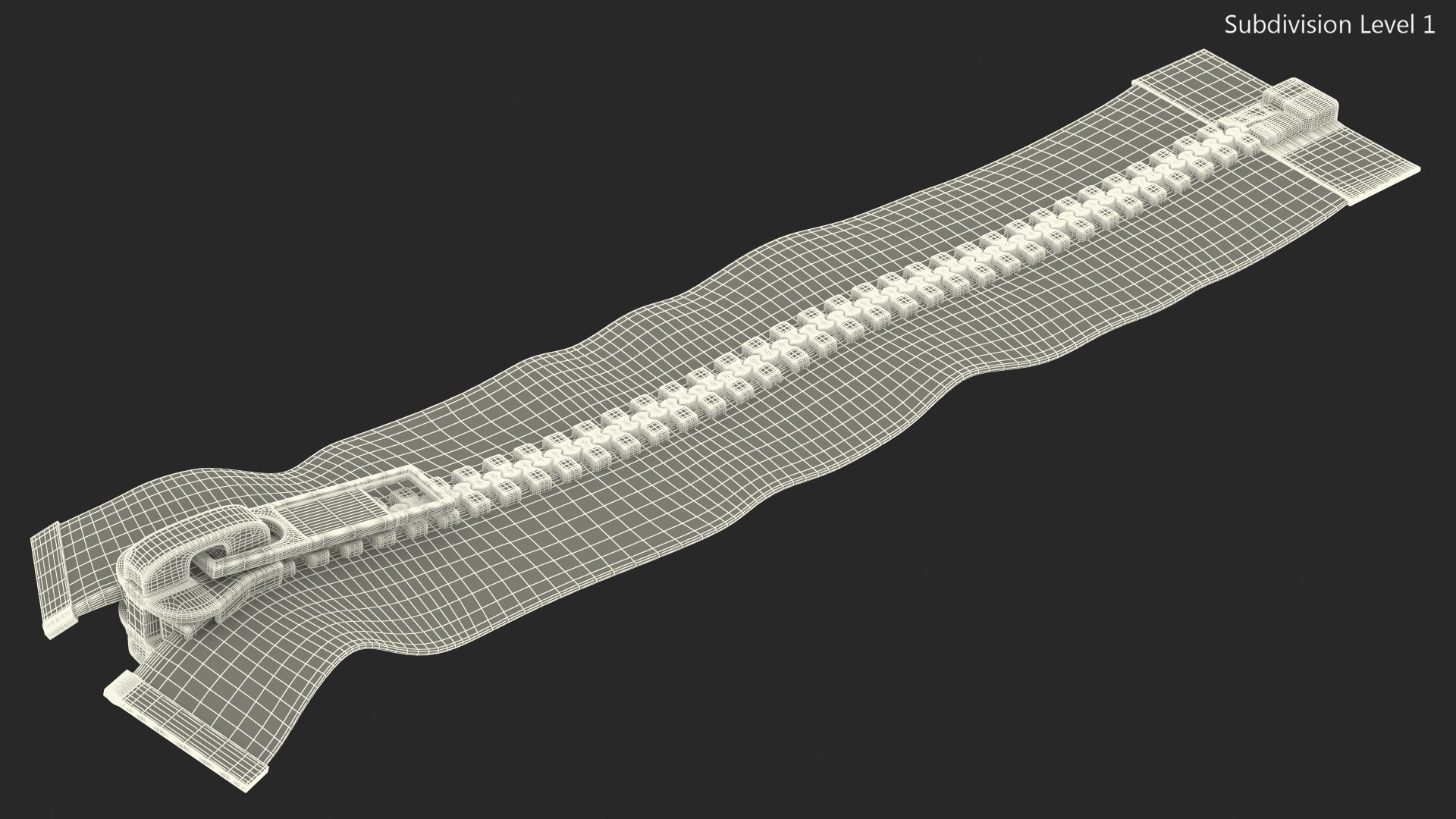 3D Two Sided Plastic Zipper Closed White - TurboSquid 1796025