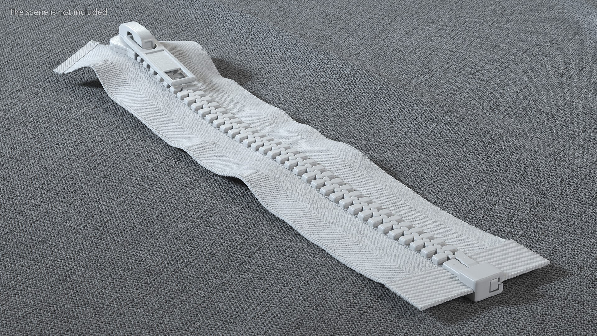 3D Two Sided Plastic Zipper Closed White - TurboSquid 1796025