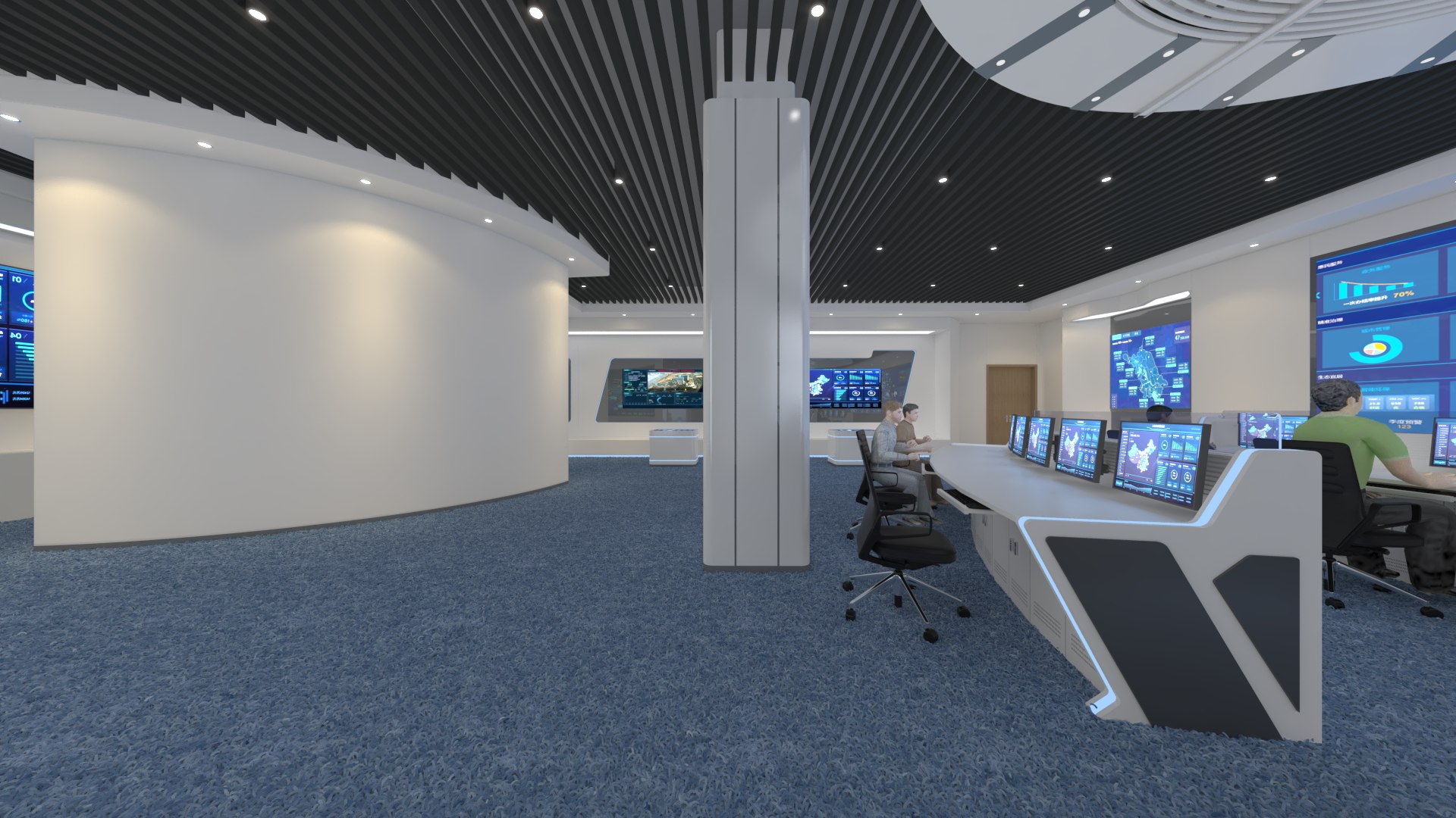 3D Command Room Monitoring Center - TurboSquid 2110007